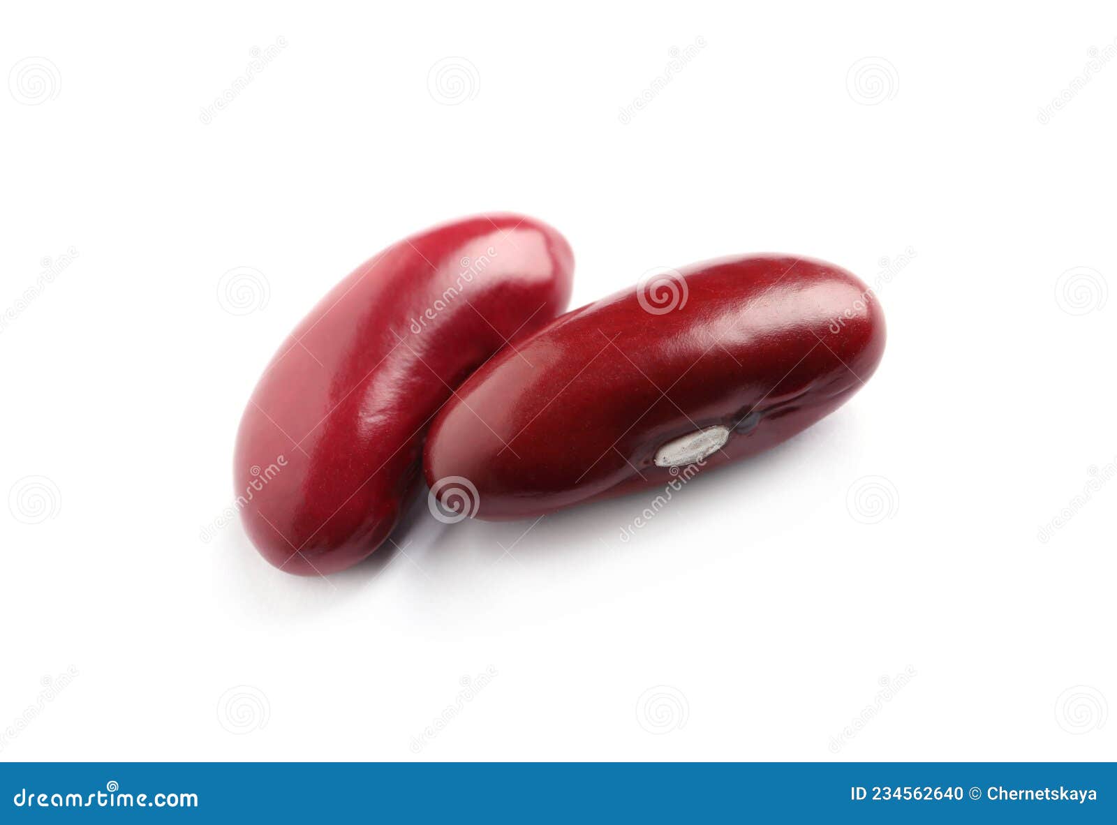 Two Red Kidney Beans on White Background Stock Photo - Image of grain ...