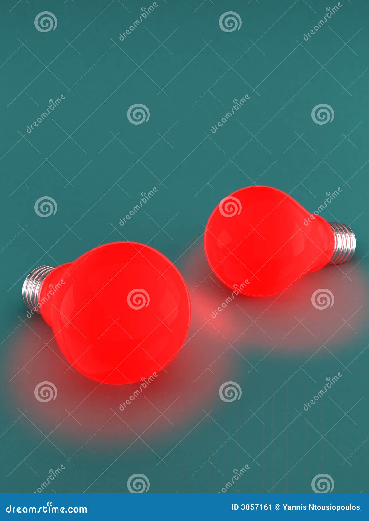 Two Red Light Bulbs Picture. Image: 3057161