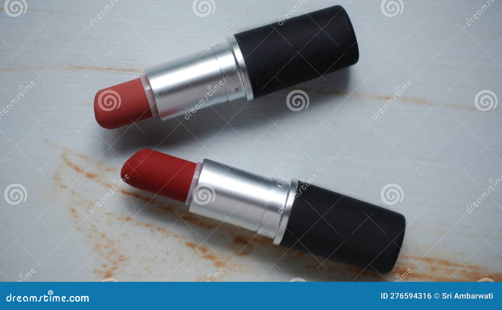 Two Red Lipsticks on a White Wooden Table Stock Photo - Image of women ...