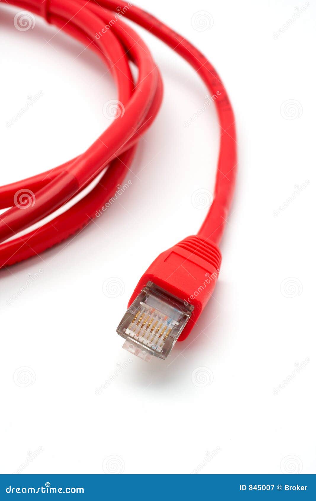 Two Red Network Cables Isolated Stock Image - Image of computers ...