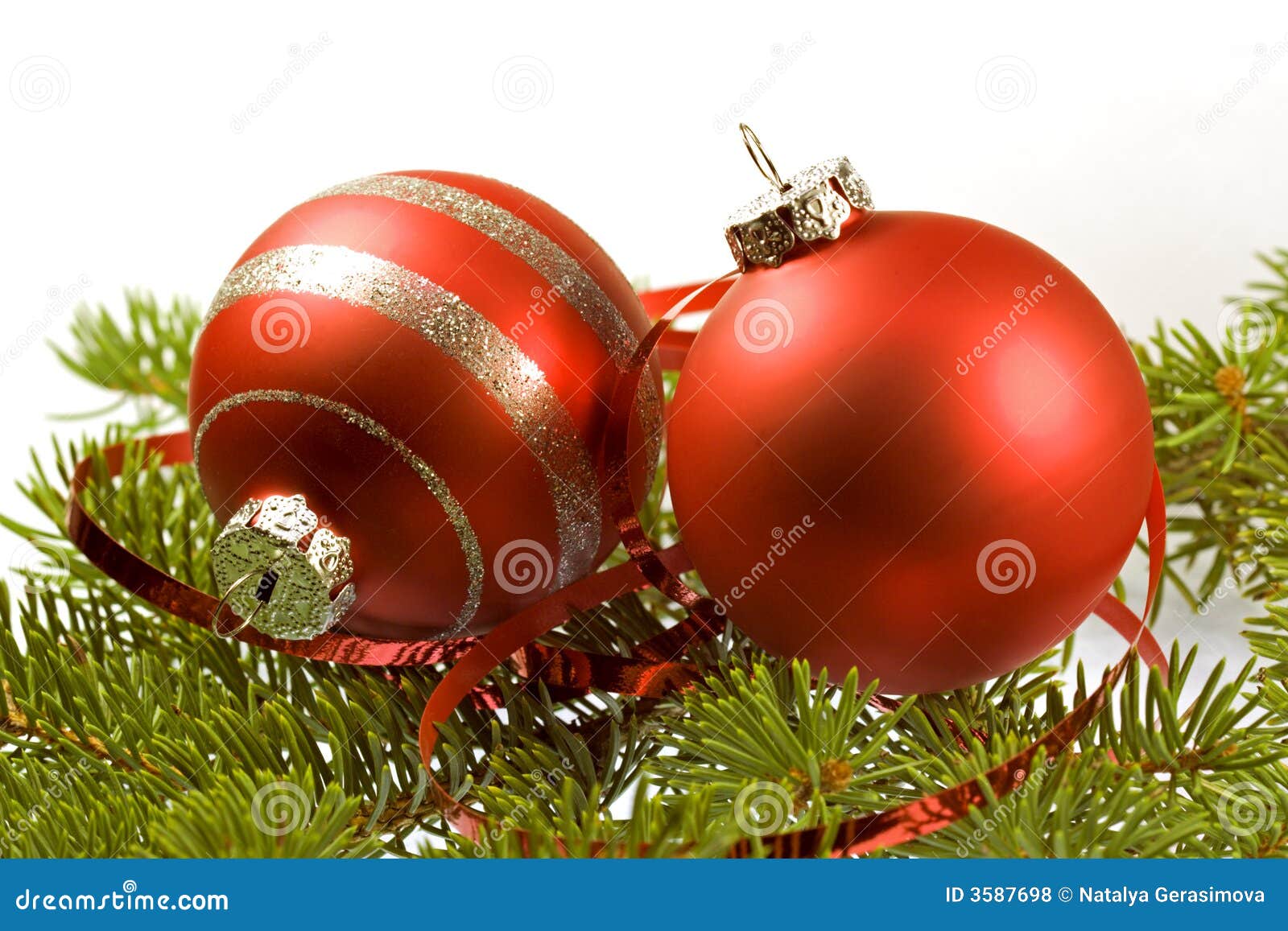 Two red ornamental balls stock photo. Image of ball, shiny - 3587698