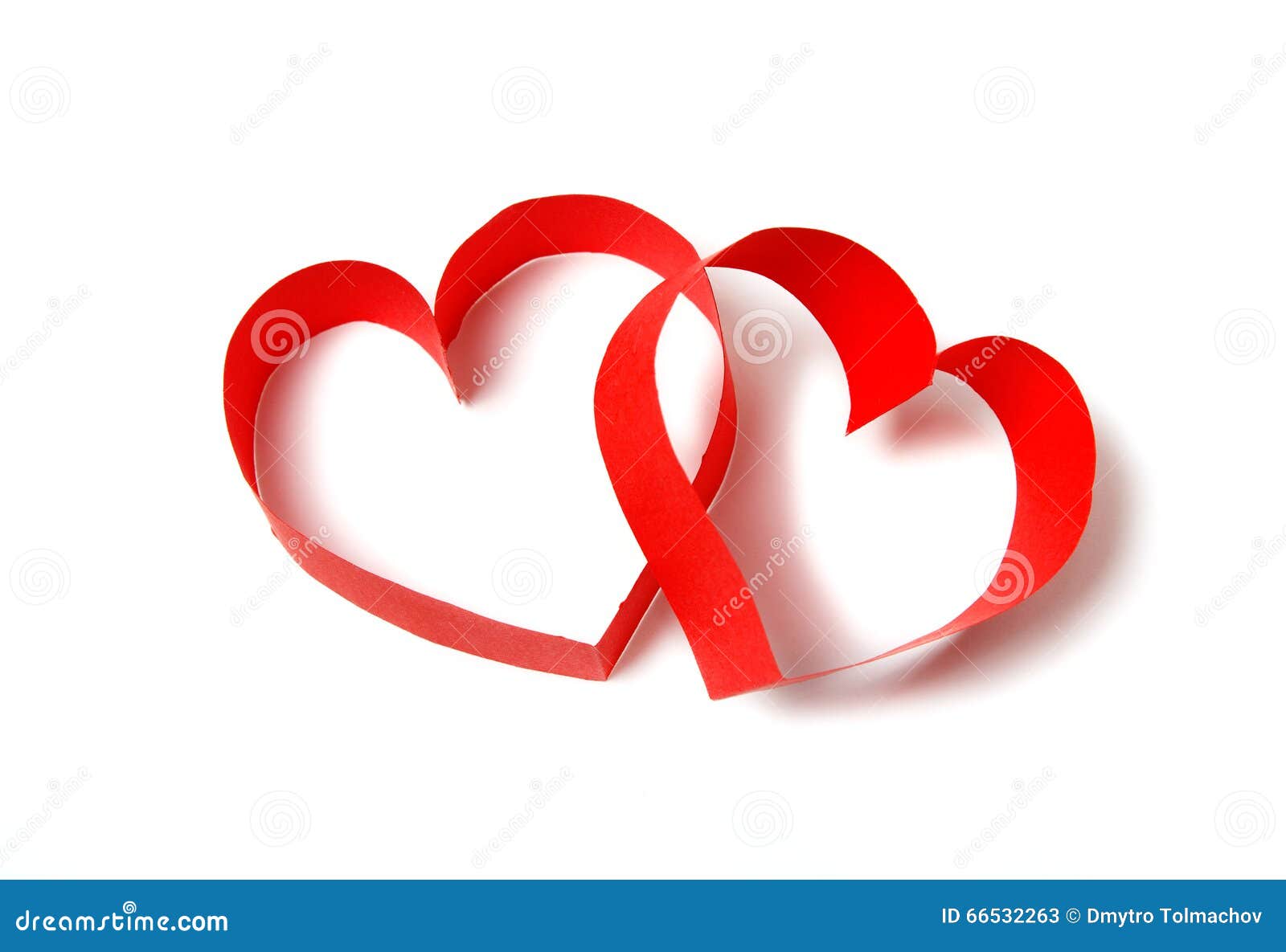 Two red paper hearts stock image. Image of love, creative - 66532263