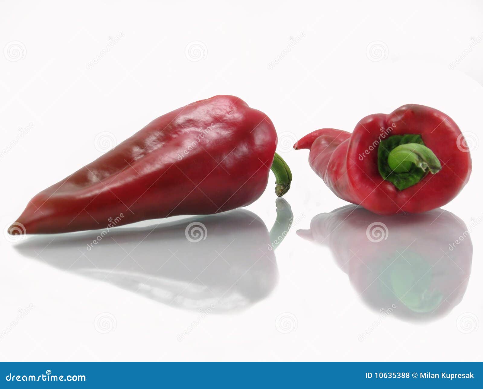 Two red paprika stock photo. Image of pepper, plant, healthy - 10635388