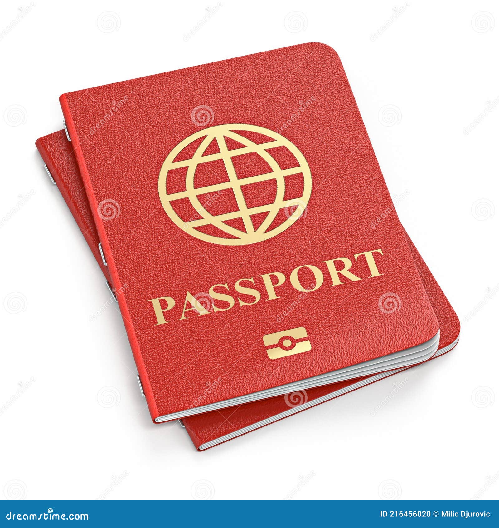 Two red passports 3D stock illustration. Illustration of global - 216456020