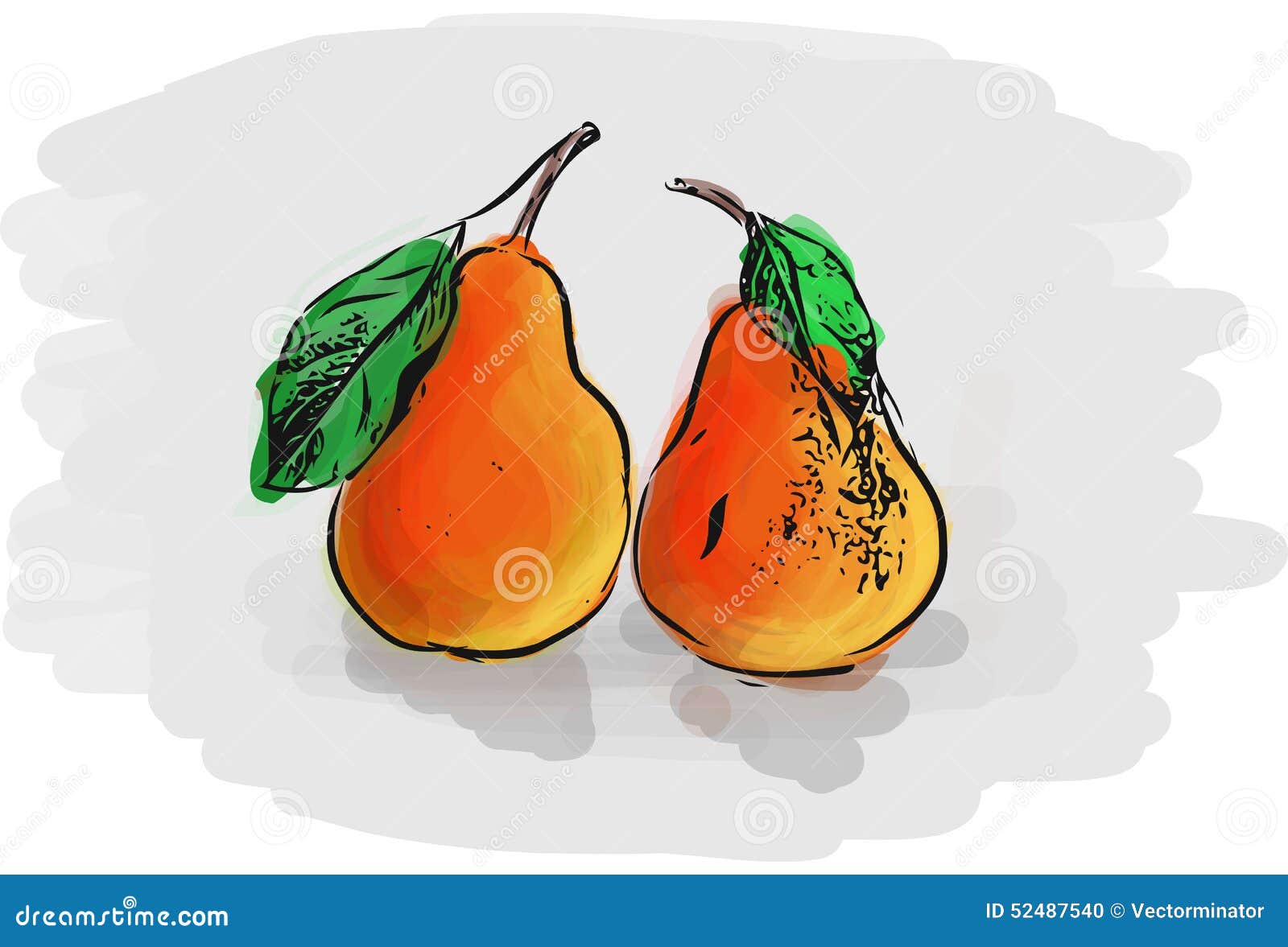 Two Red Pears Vector Illustration | CartoonDealer.com #52487540
