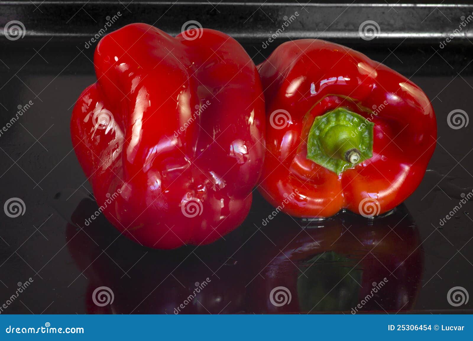 Two red peppers stock photo. Image of diet, dinner, cooked - 25306454