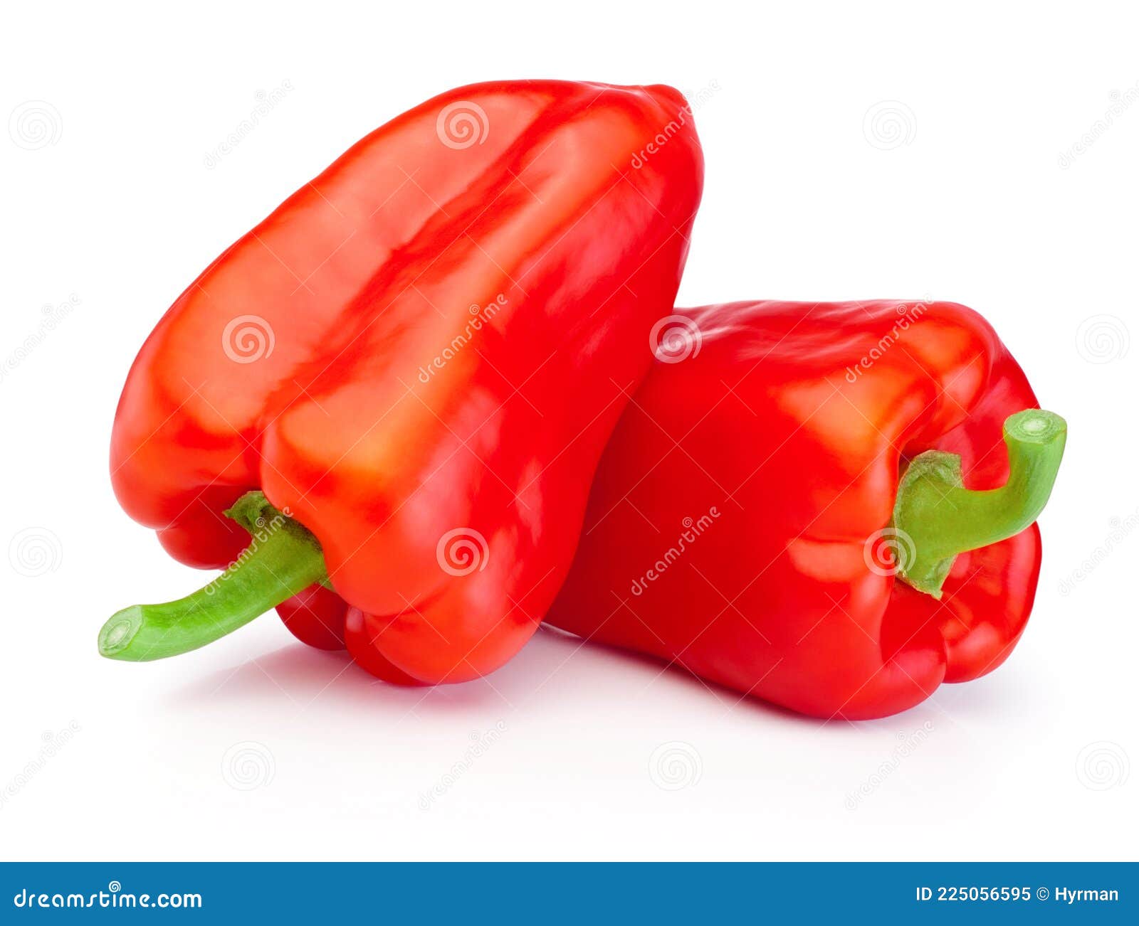 Two Red Peppers Isolated on White Background Stock Image - Image of ...