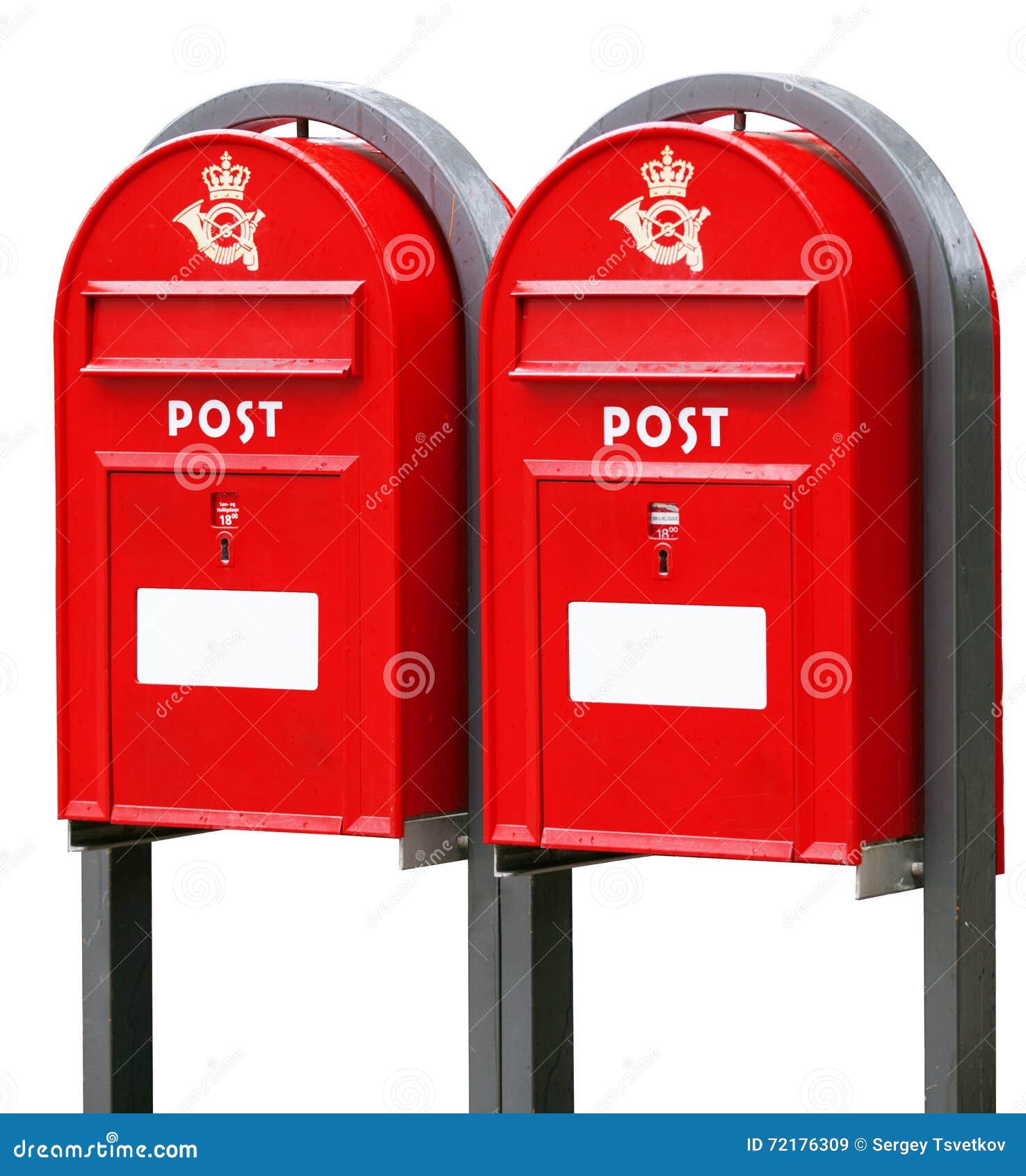 Two Red Post Office Boxes on White Stock Image - Image of communicate ...