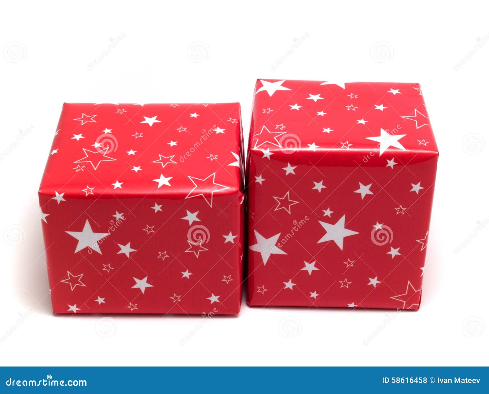 Two red presents stock photo. Image of birthday, decorated - 58616458