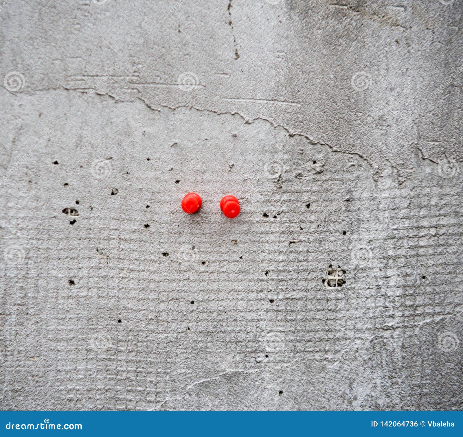 Two Red Push Pins on a Wall Stock Photo - Image of wall, design: 142064736