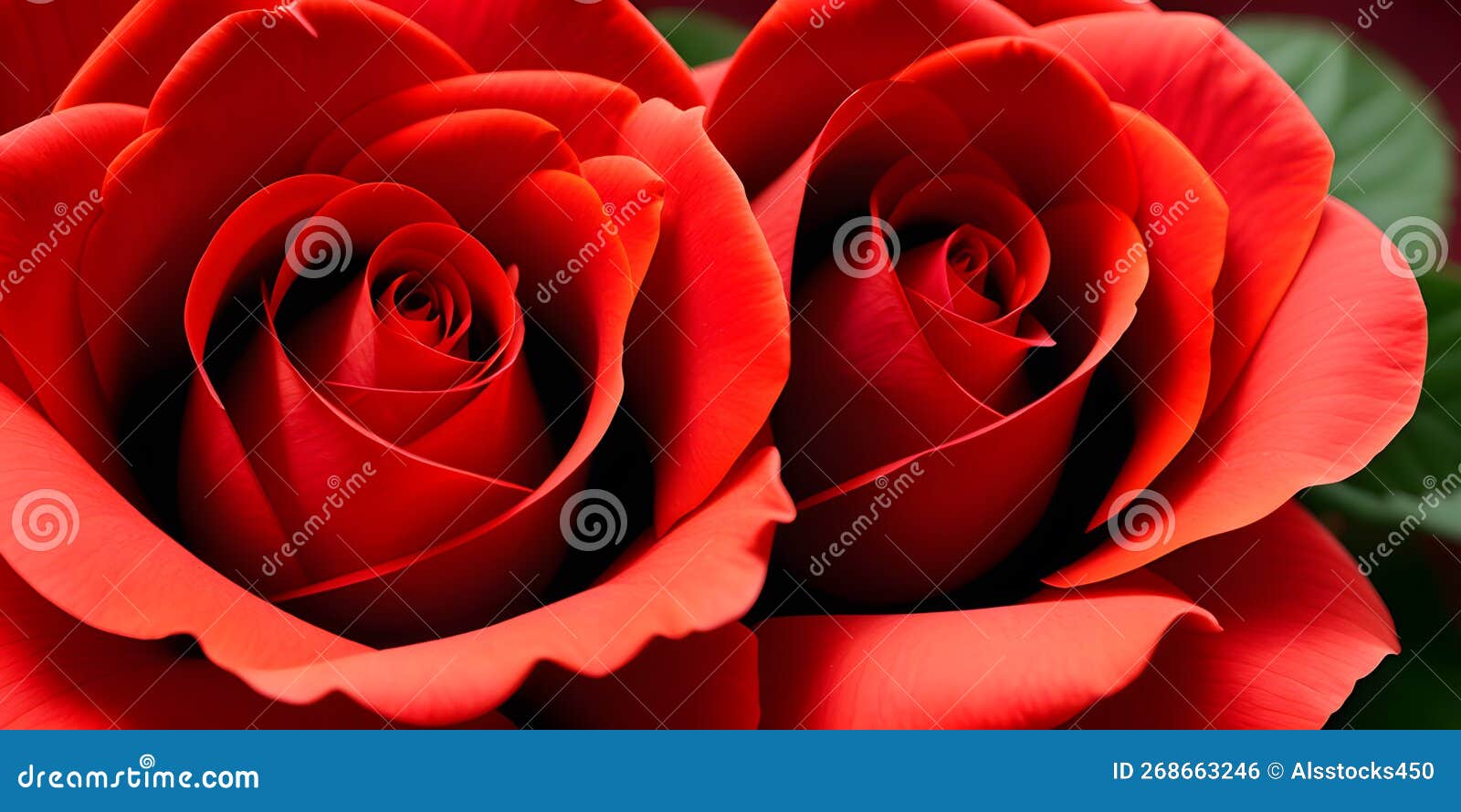 Two red roses stock illustration. Illustration of love - 268663246