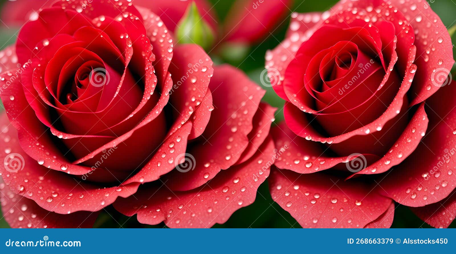 Two red roses stock illustration. Illustration of background - 268663379