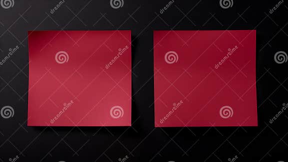 Two Red Square Paper Notes on a Black Background. Brainstorming ...