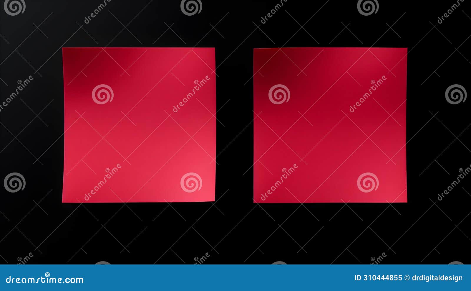 Two Red Square Paper Notes on a Black Background. Brainstorming ...