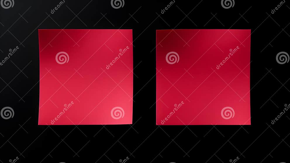 Two Red Square Paper Notes on a Black Background. Brainstorming ...