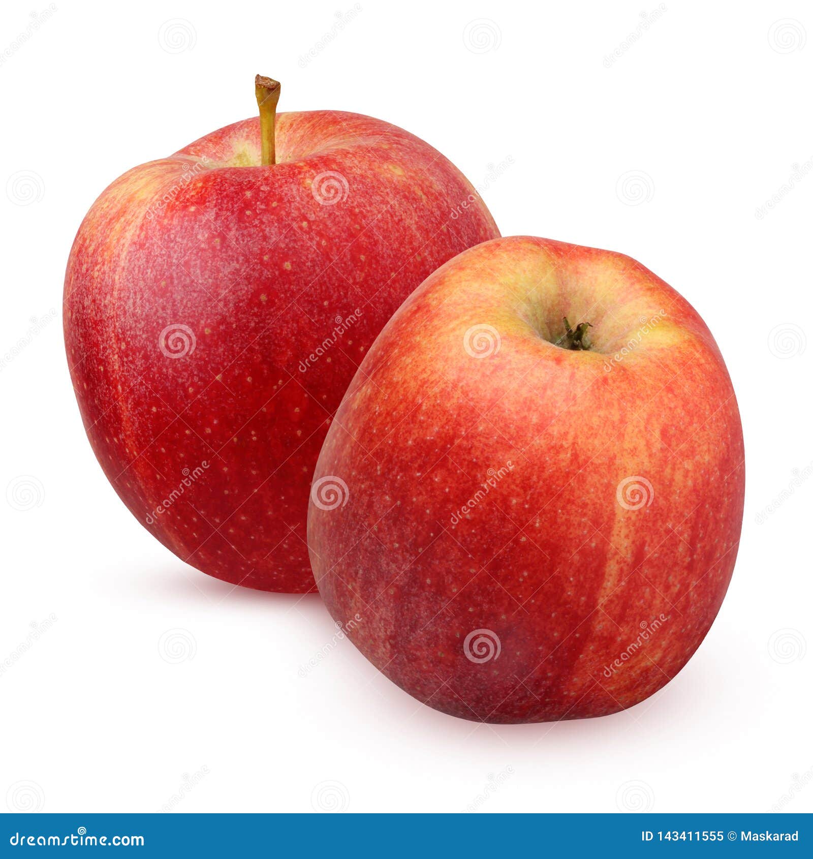 Two Red Striped Apple Isolated on White Background Stock Image - Image ...