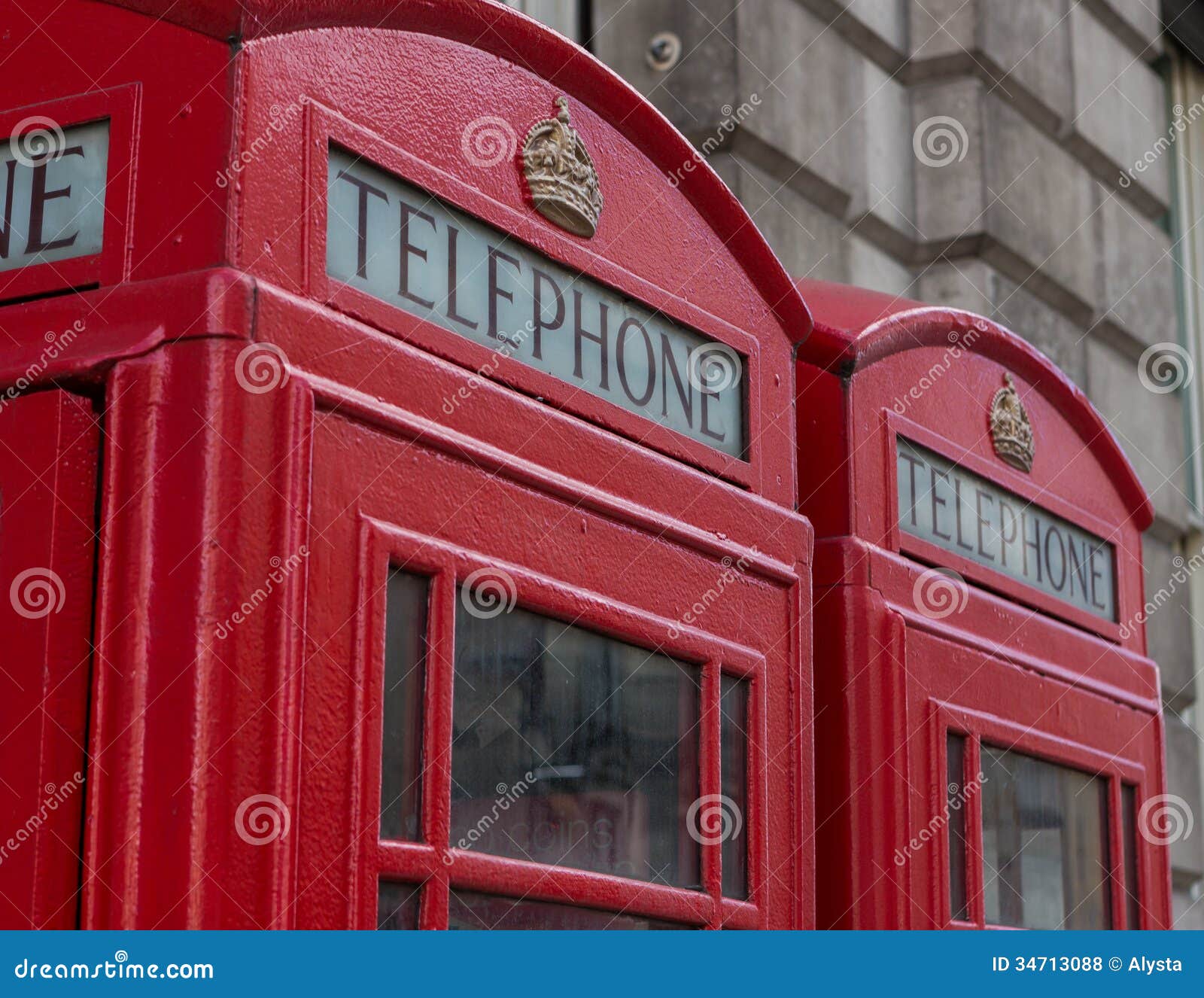 Two Red Telephone Booths stock photo. Image of london - 34713088