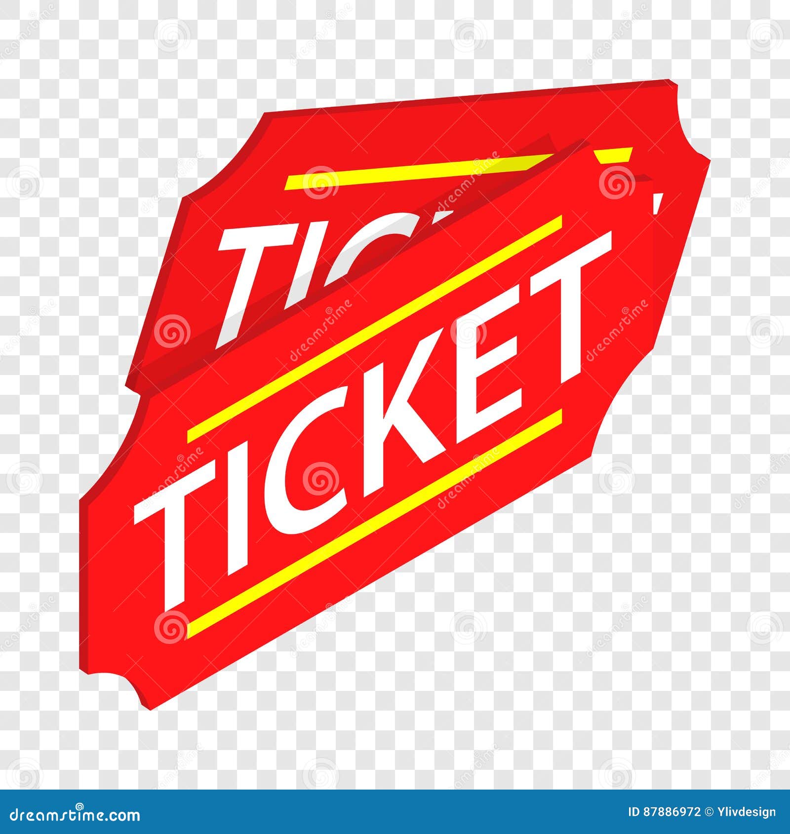 Two Red Tickets Isometric Icon Stock Vector - Illustration of icon ...