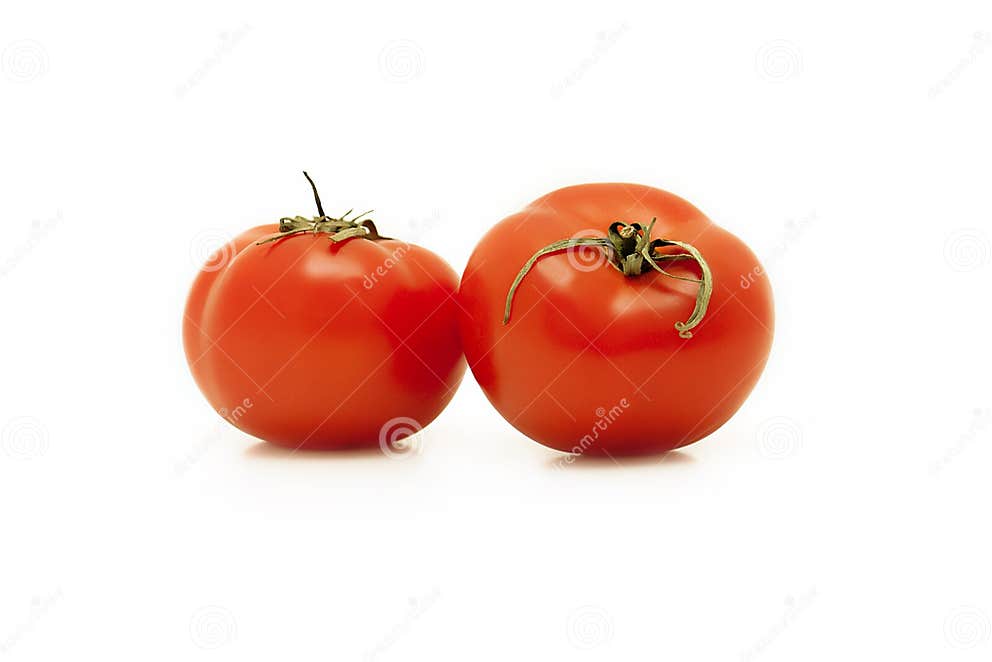 Two Red Tomatoes on White Background Stock Photo - Image of organic ...