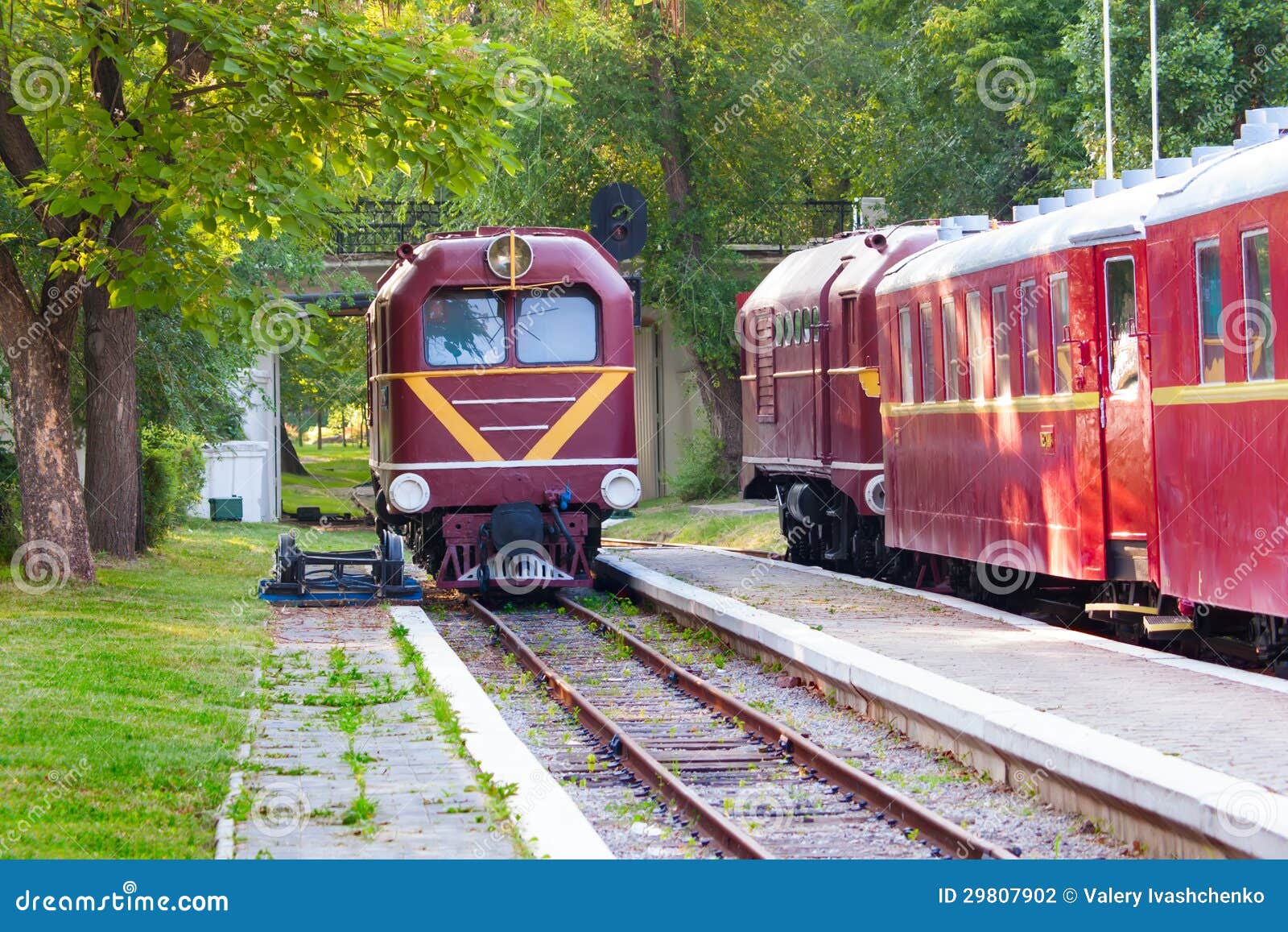 Red trains stock photo. Image of park, train, summer - 29807902