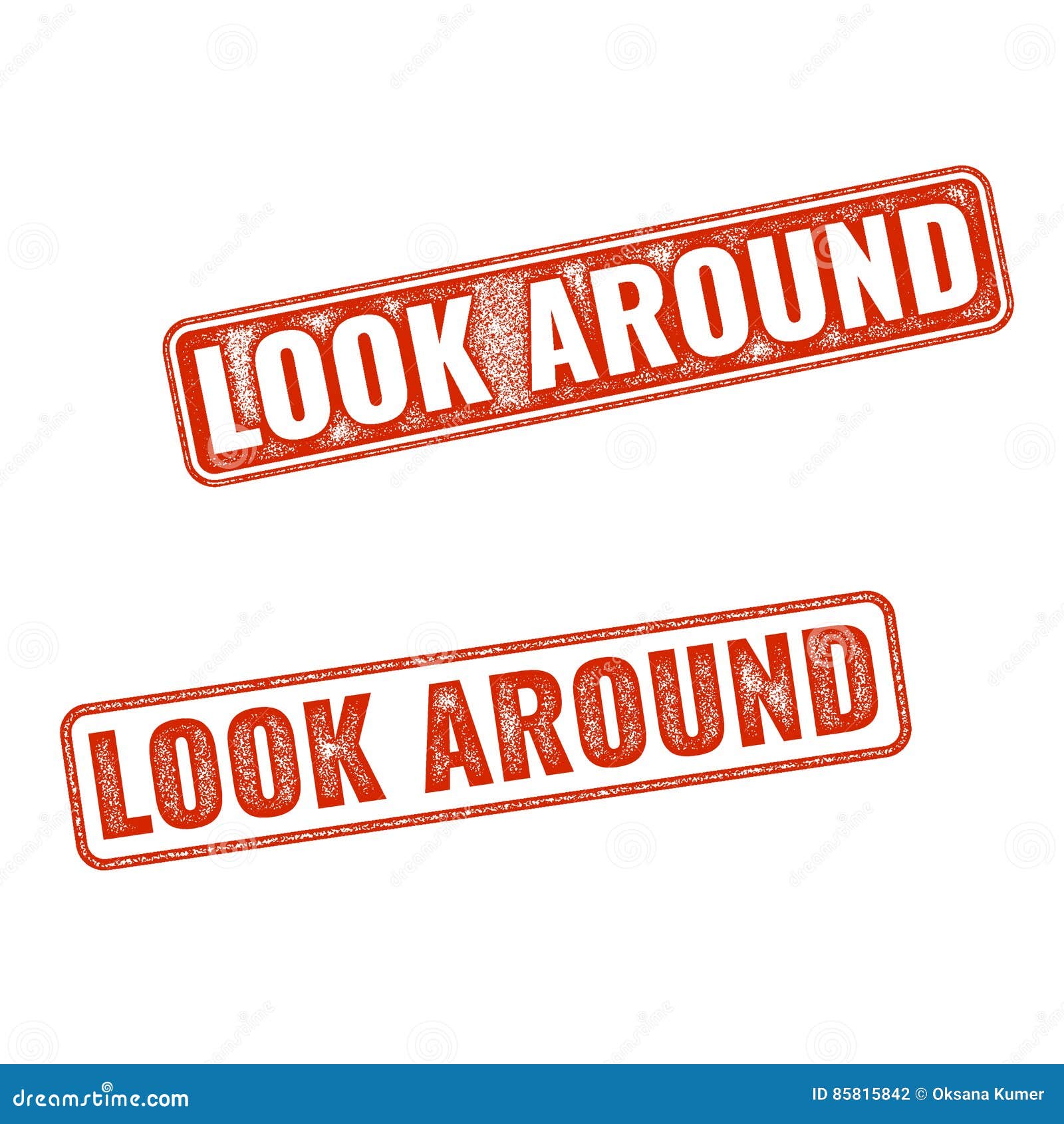 Two Red Vector Look Around Grunge Rubber Stamps Stock Vector ...