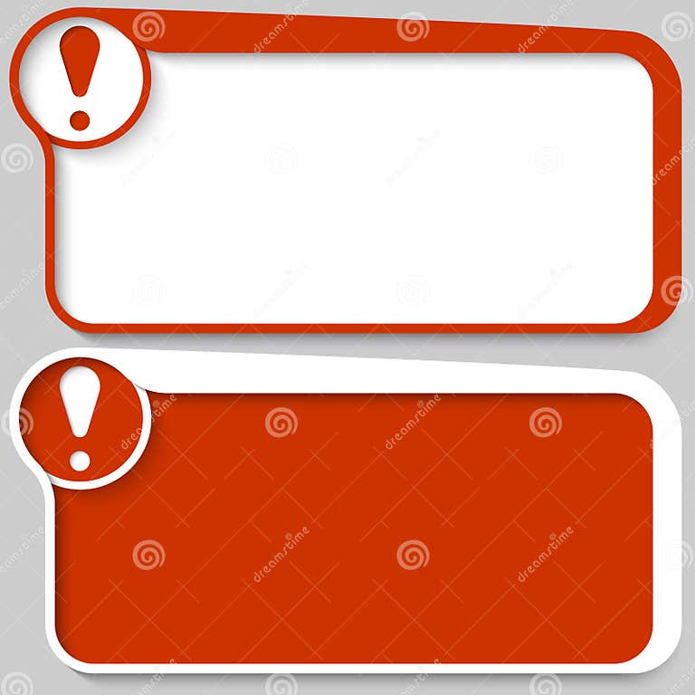 Two red vector text box stock vector. Illustration of exclamation ...
