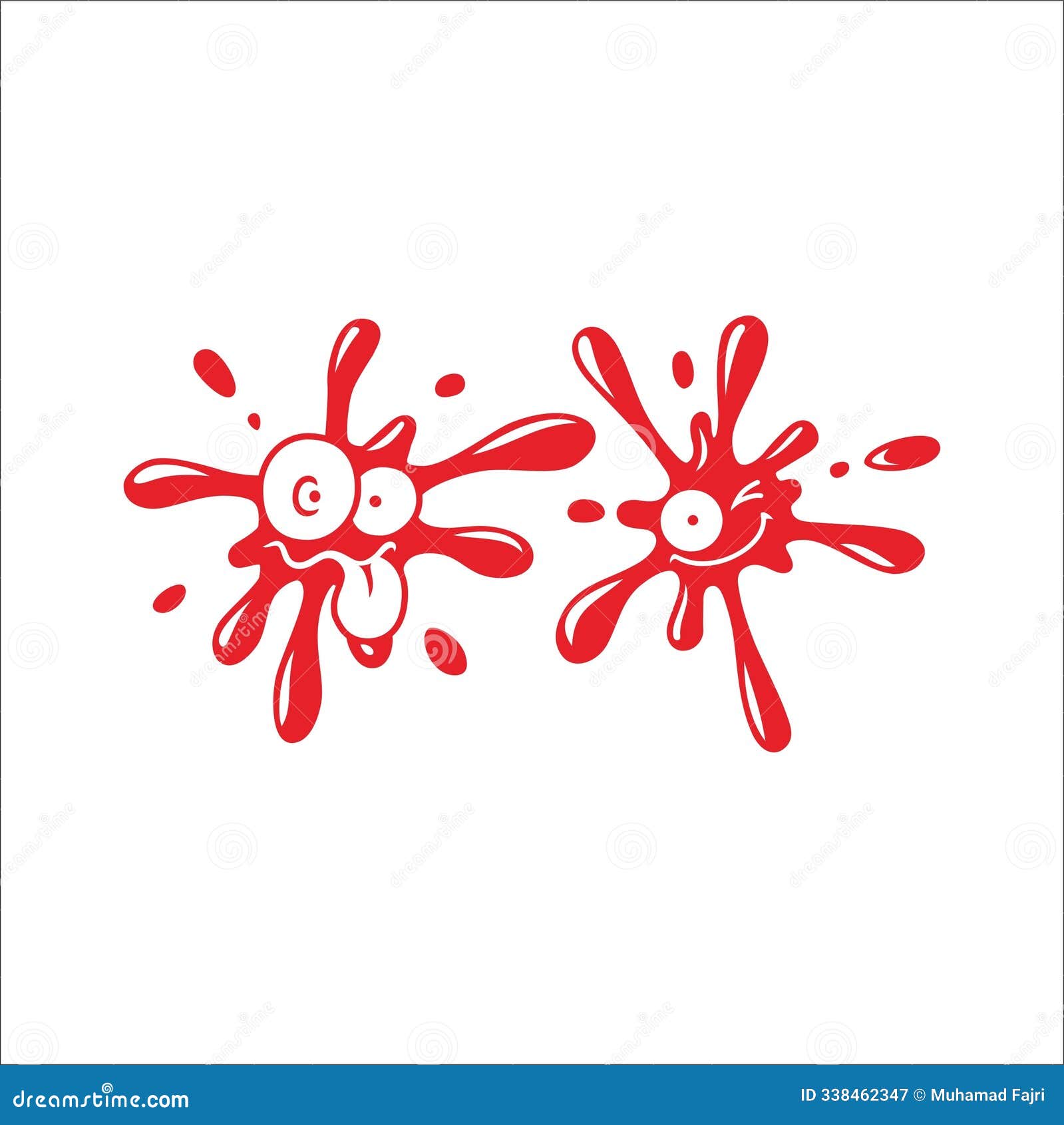 Two Red Water Splashes with Smiling and Winking Emoticons Stock ...