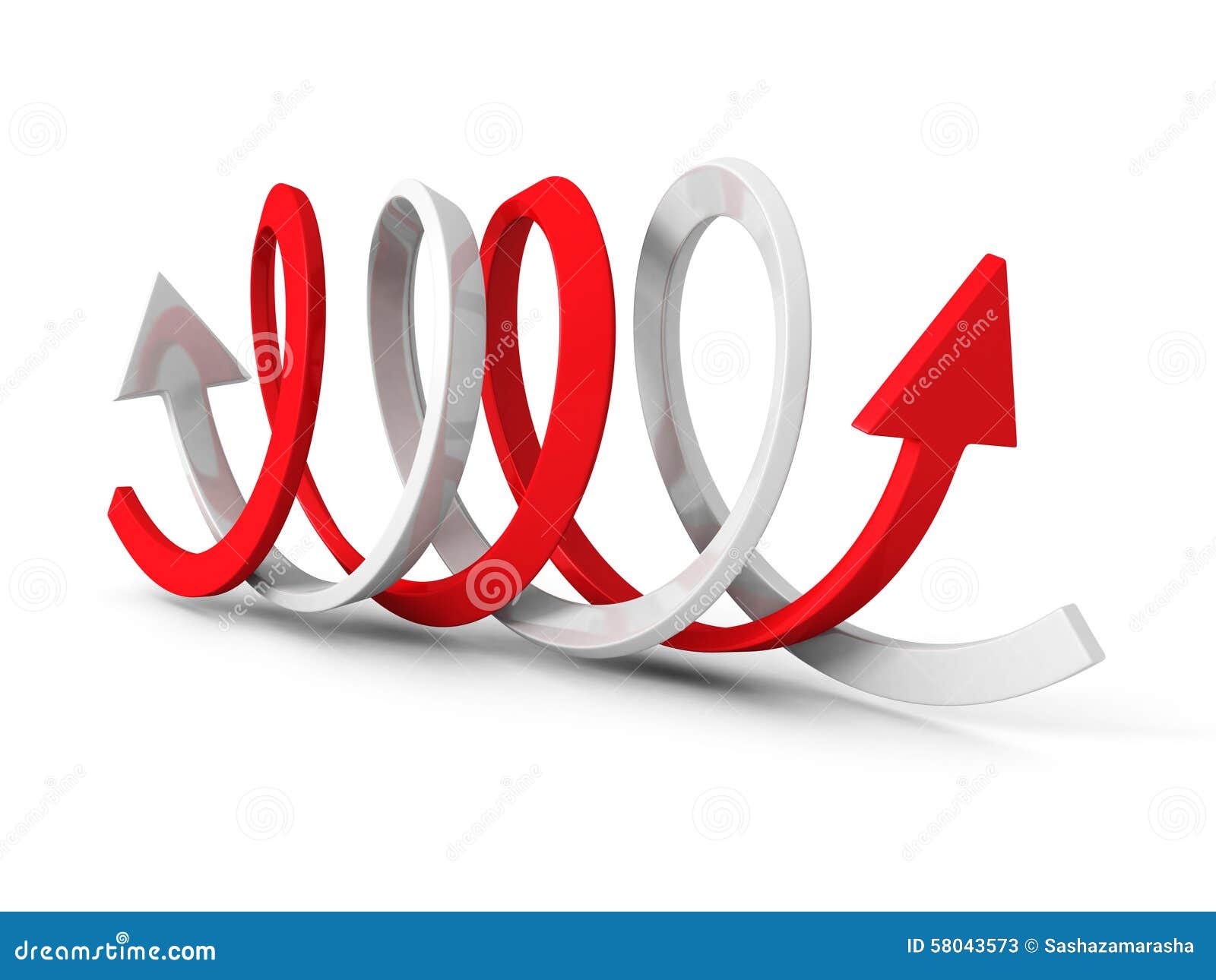 Two Red White Arrows in Different Directions Stock Illustration ...