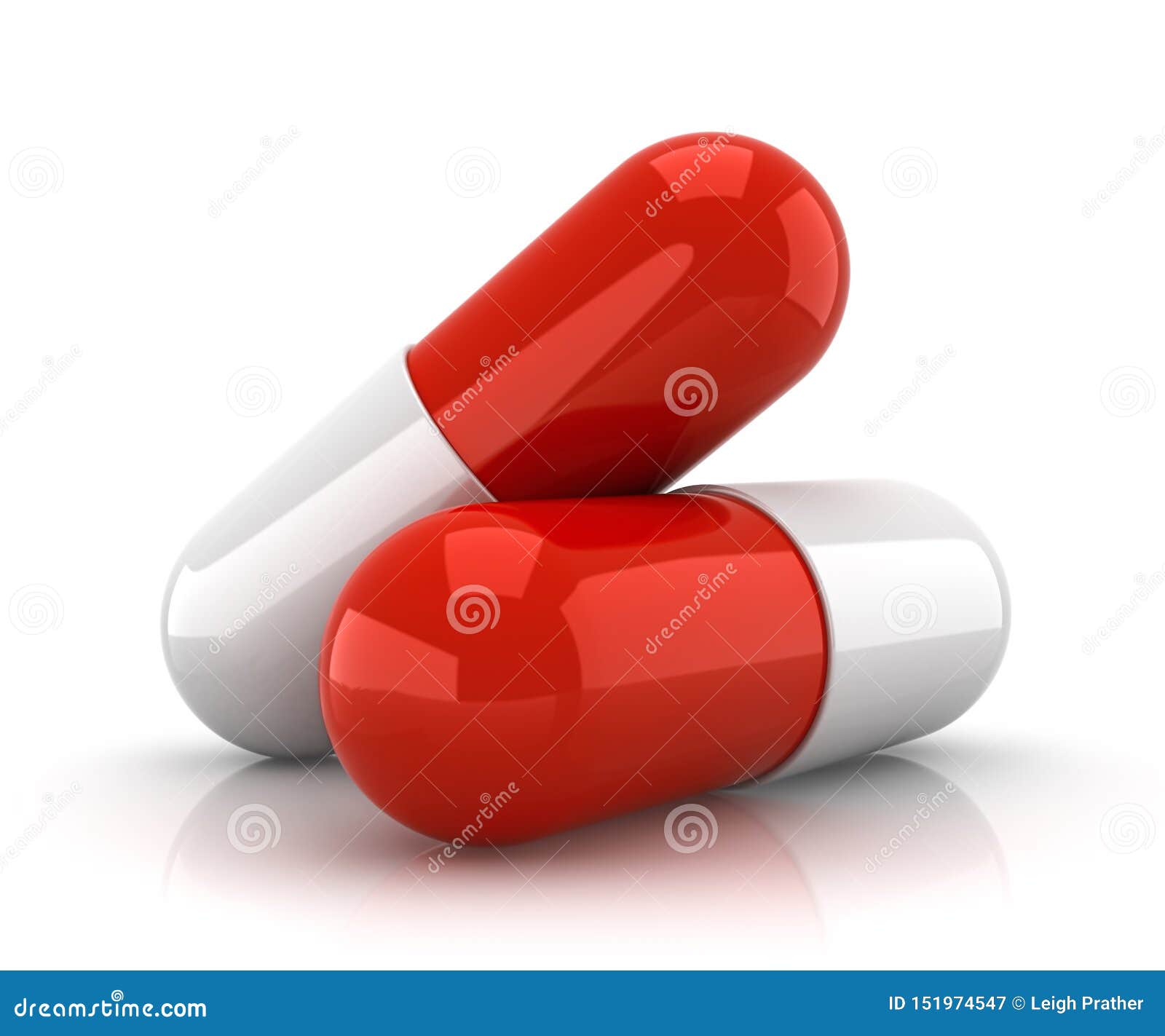 Two Red and White Pills - 3d Render Stock Illustration - Illustration ...
