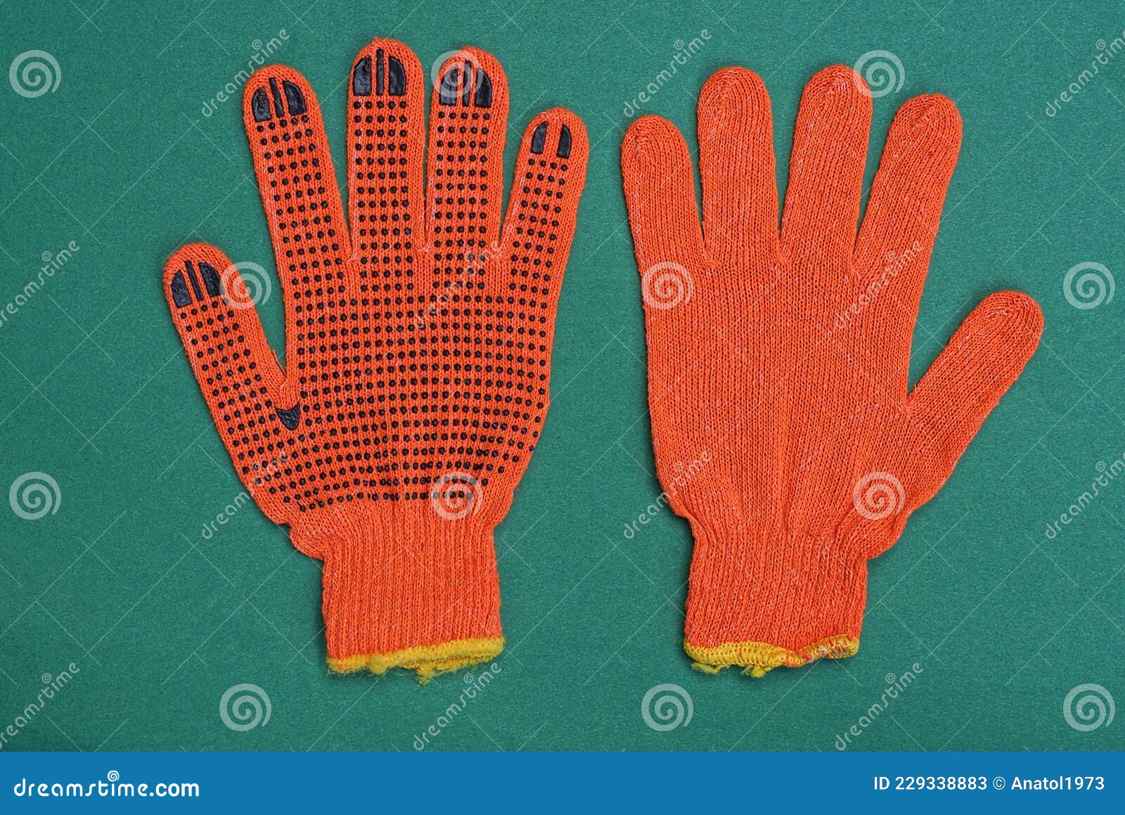 Two Red Work Gloves Made of Fabric Stock Image - Image of accessory ...