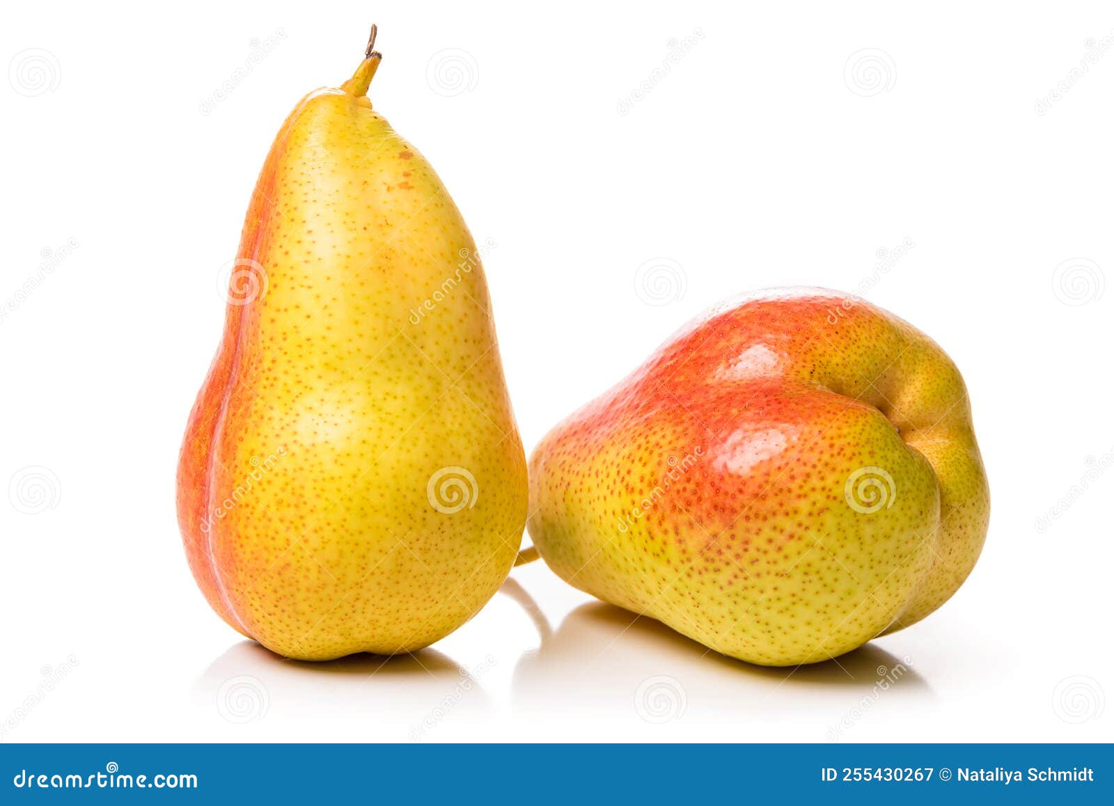 Two Red-yellow Pears. Isolate on White Background Stock Image - Image ...