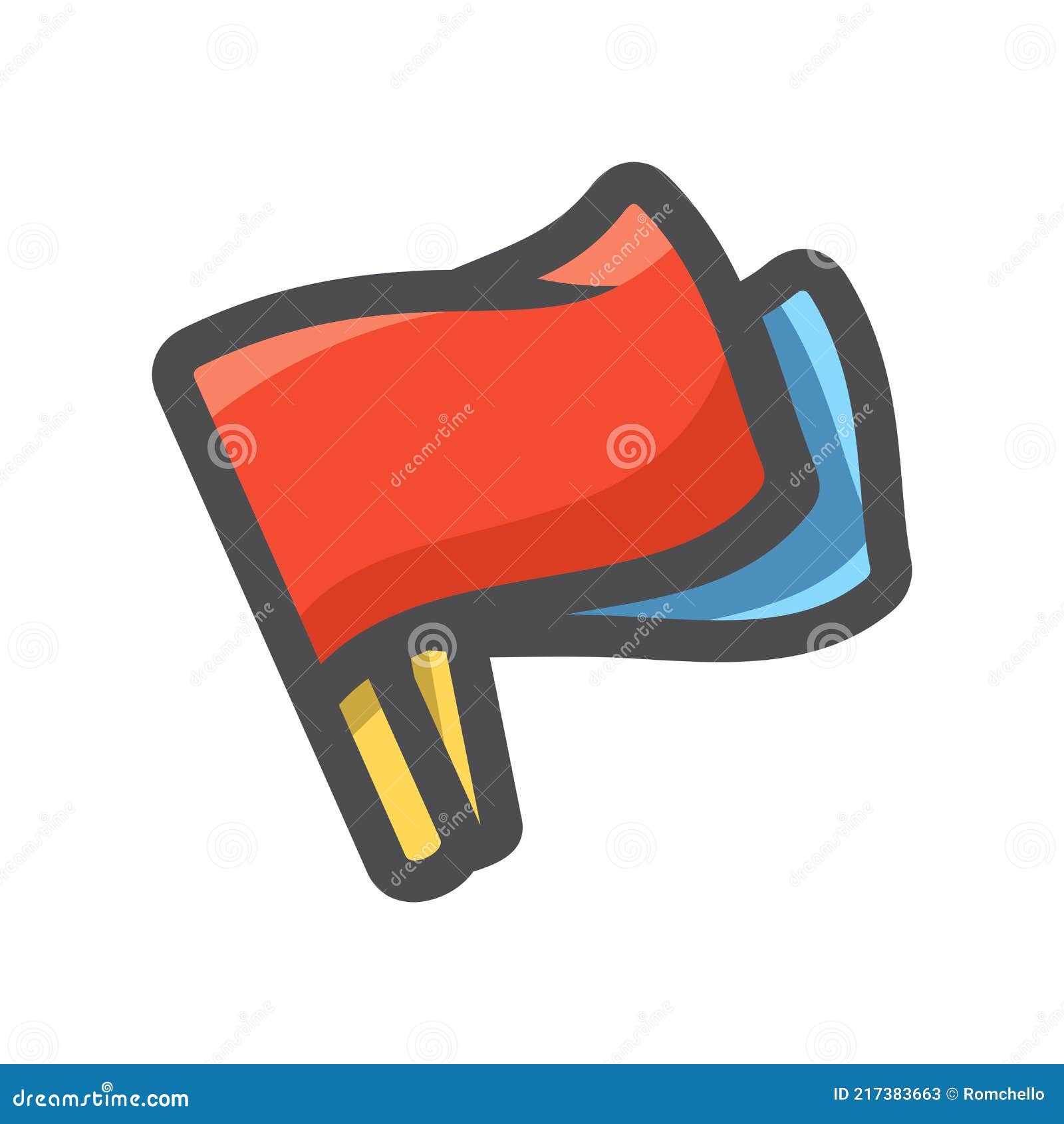 Two Referee Flags Vector Icon Cartoon Illustration Stock Vector ...