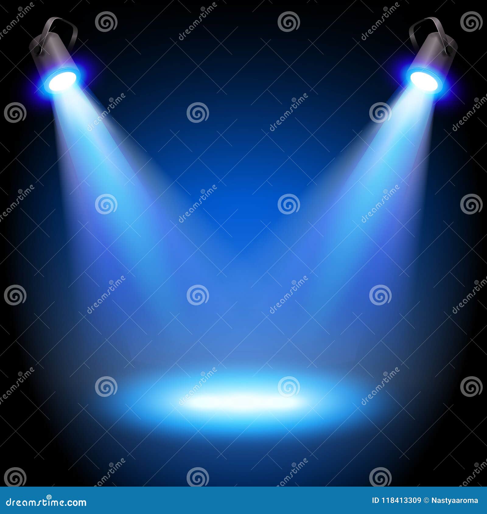 Two Reflectors with Headlight Beams Stock Illustration - Illustration ...