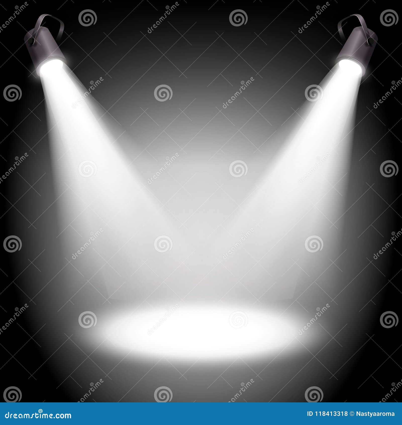 Two Reflectors With Headlight Beams Stock Photo | CartoonDealer.com ...