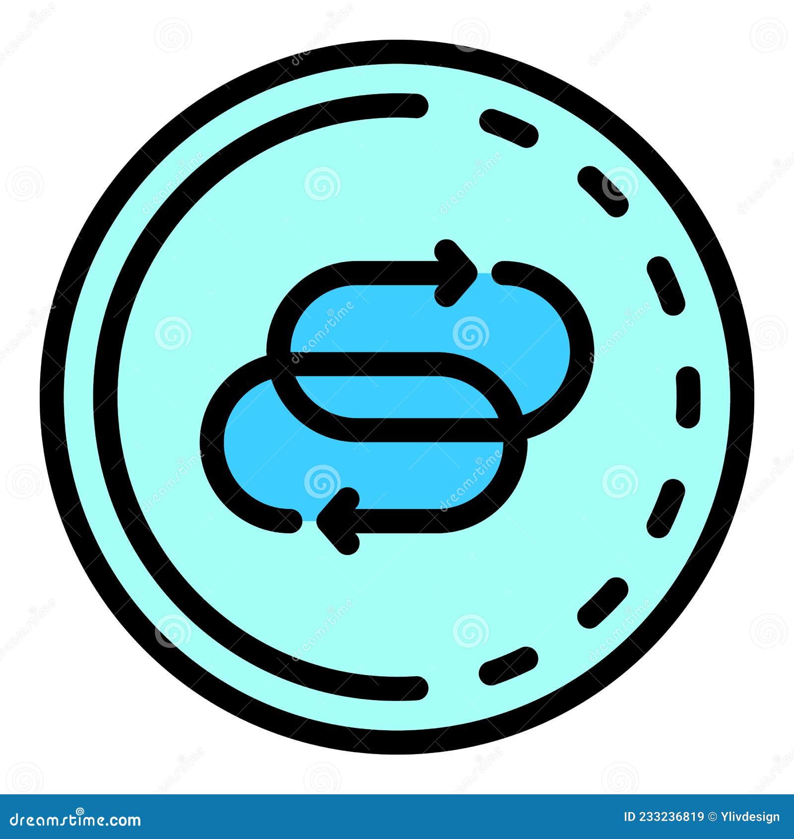 Two Refresh Signs in a Circle Icon Color Outline Vector Stock Vector ...