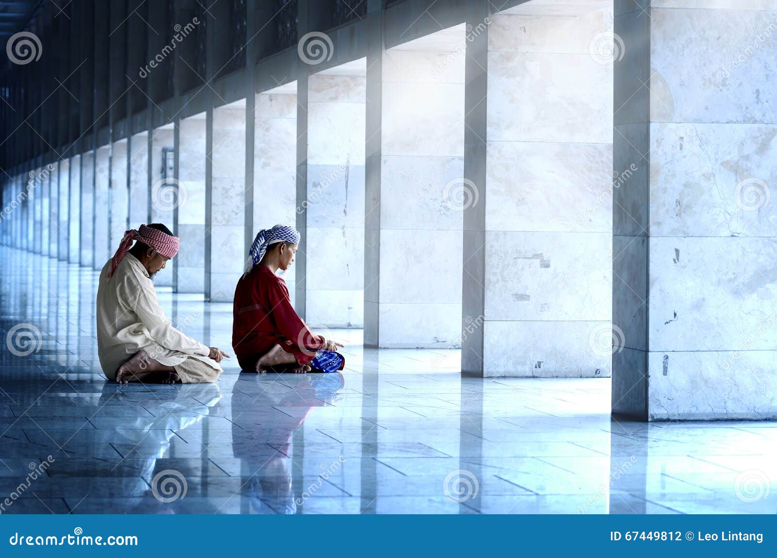 Two Religious Muslim Man Praying Together Stock Photo - Image of arab ...