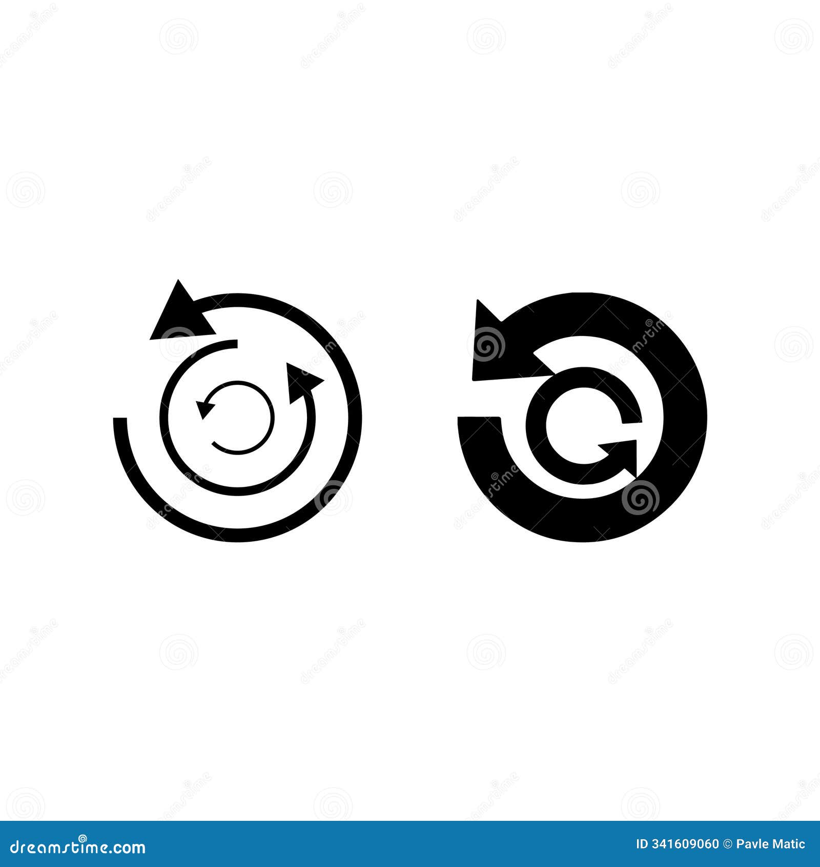 Two replay icon signs stock illustration. Illustration of drawing ...