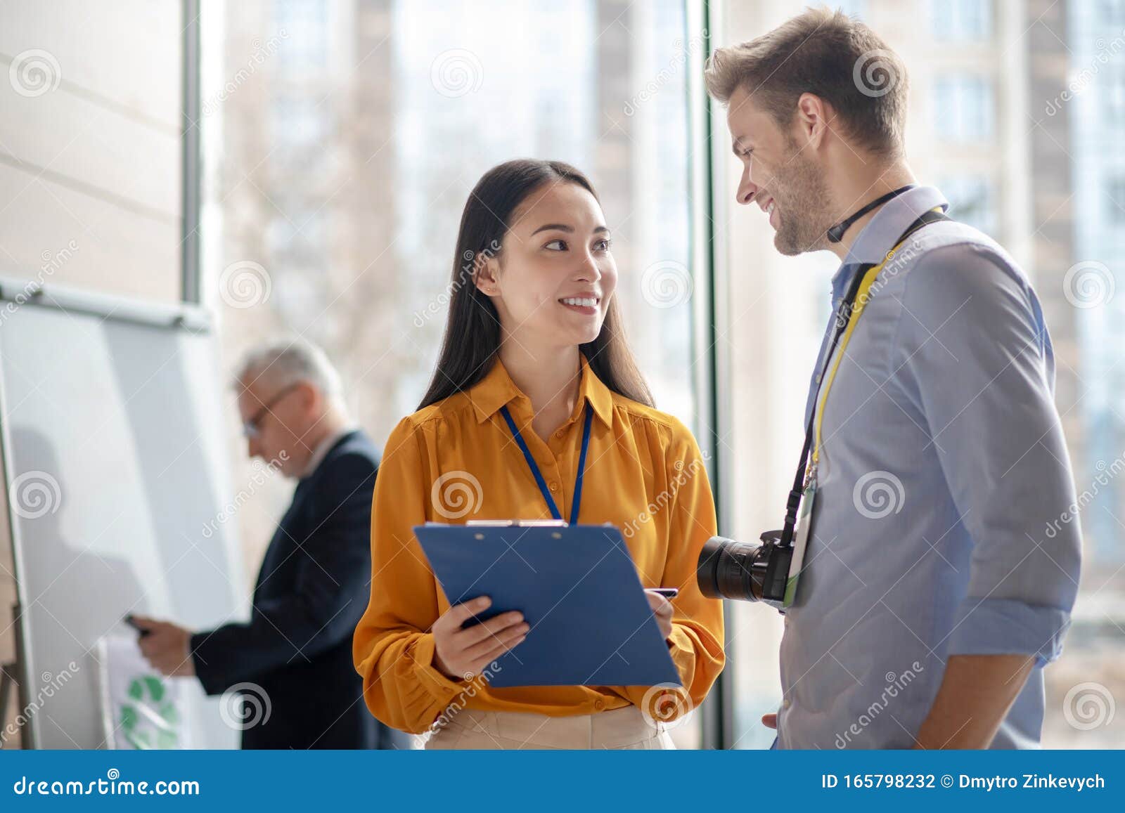 Two Reporters Talking in the Studio after Interview Stock Photo - Image ...