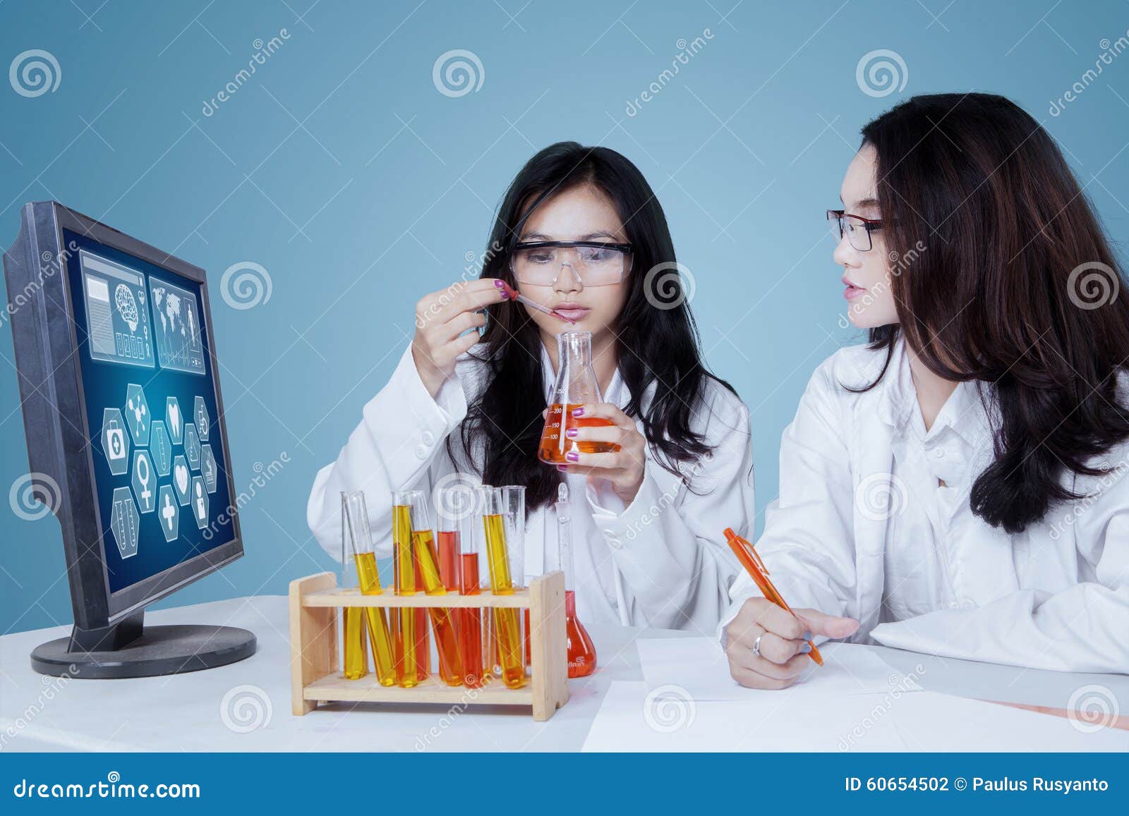 Two Researchers Doing Experiments in the Lab Stock Photo - Image of ...