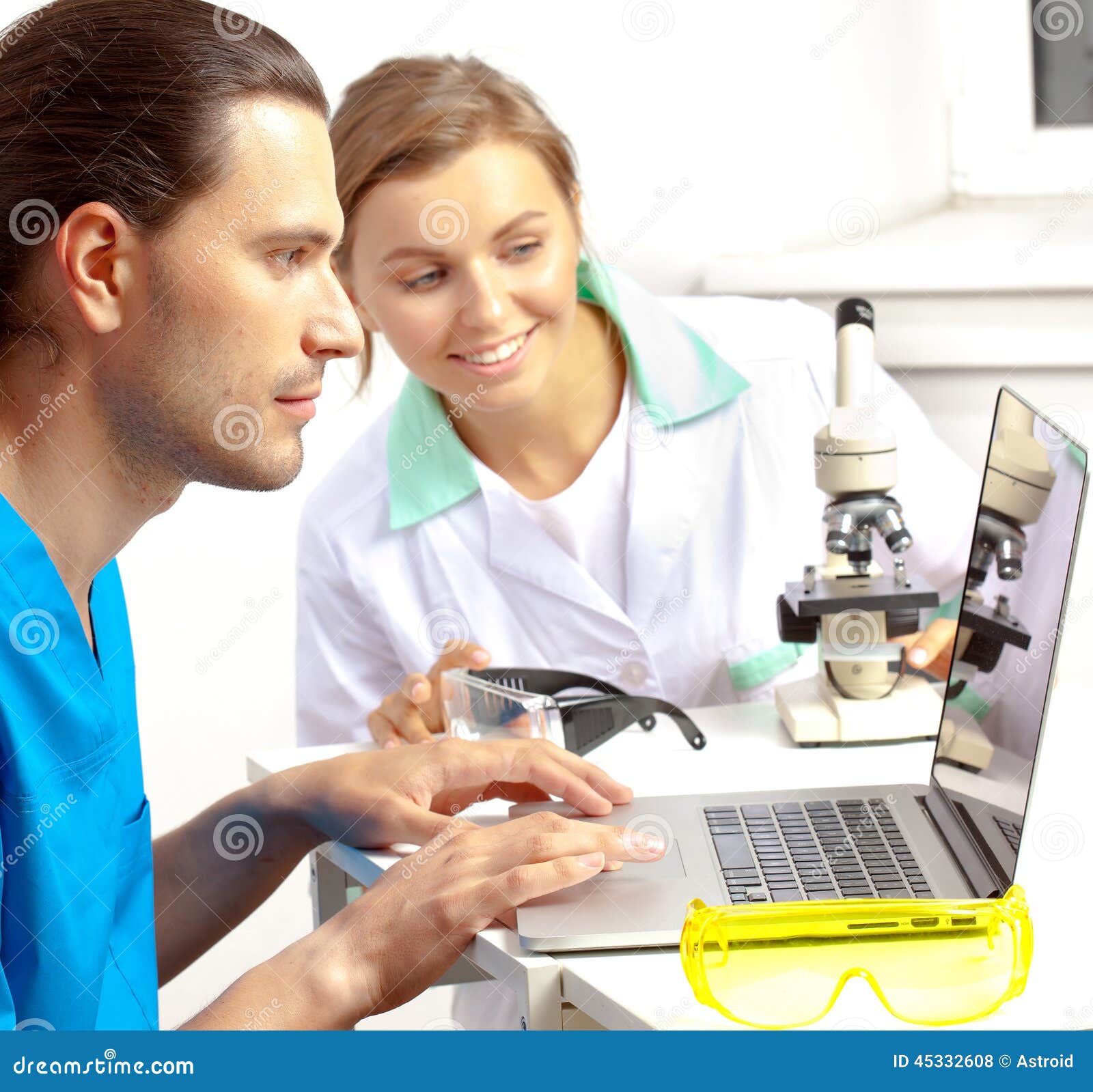 Two Researchers in the Laboratory Stock Photo - Image of discovery ...