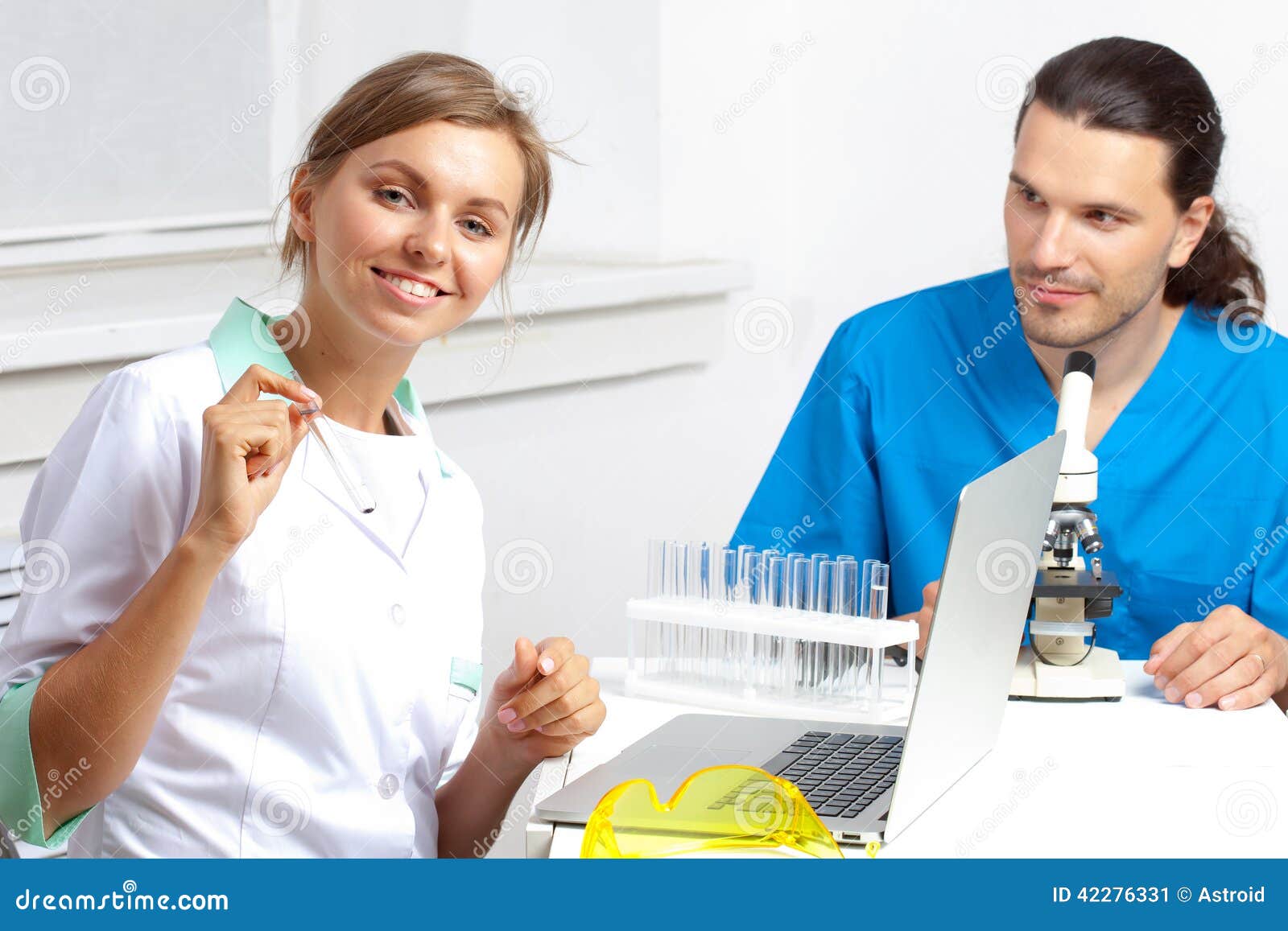 Two researchers stock image. Image of microbiology, industry - 42276331