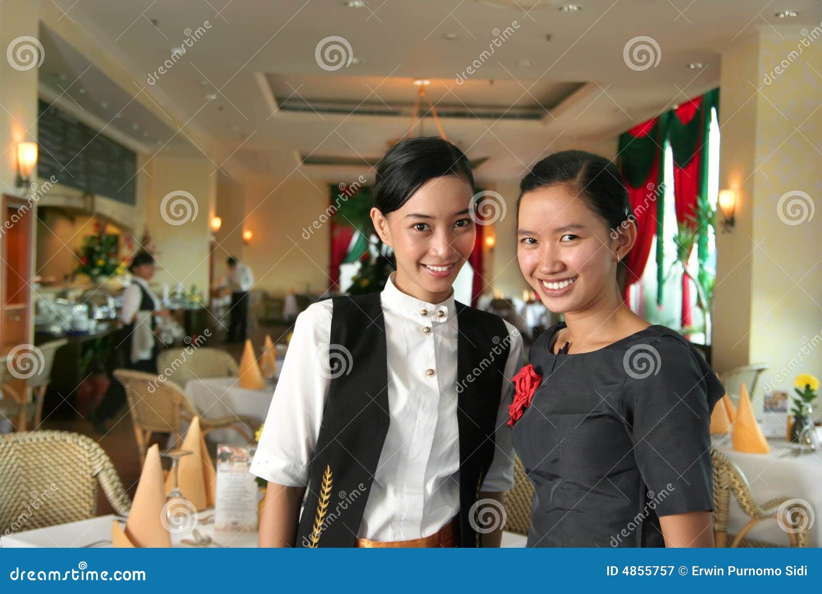 Two Restaurant Staff at Work Stock Image - Image of travelling, food ...