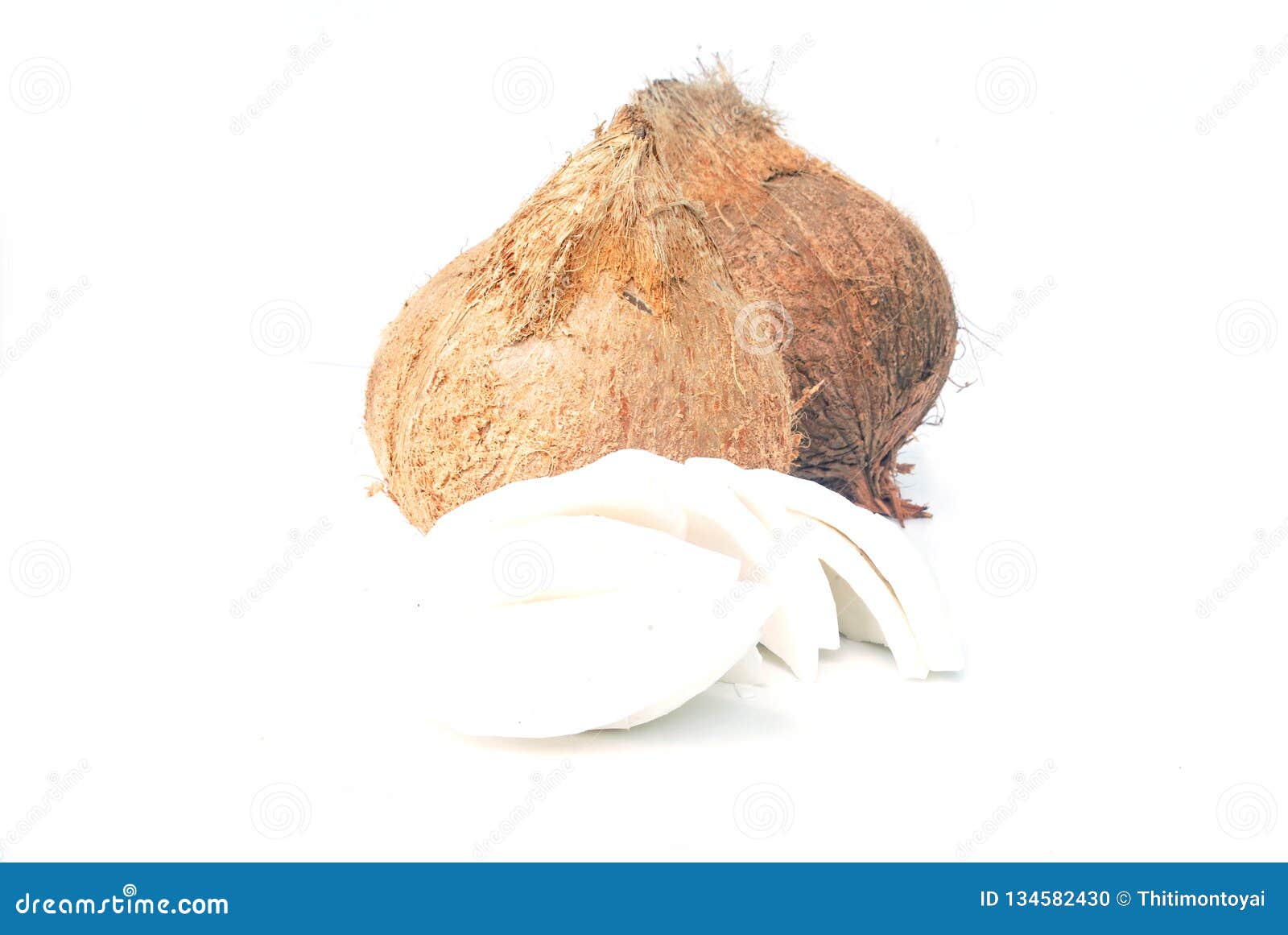 Coconut White Background. stock photo. Image of fresh - 134582430