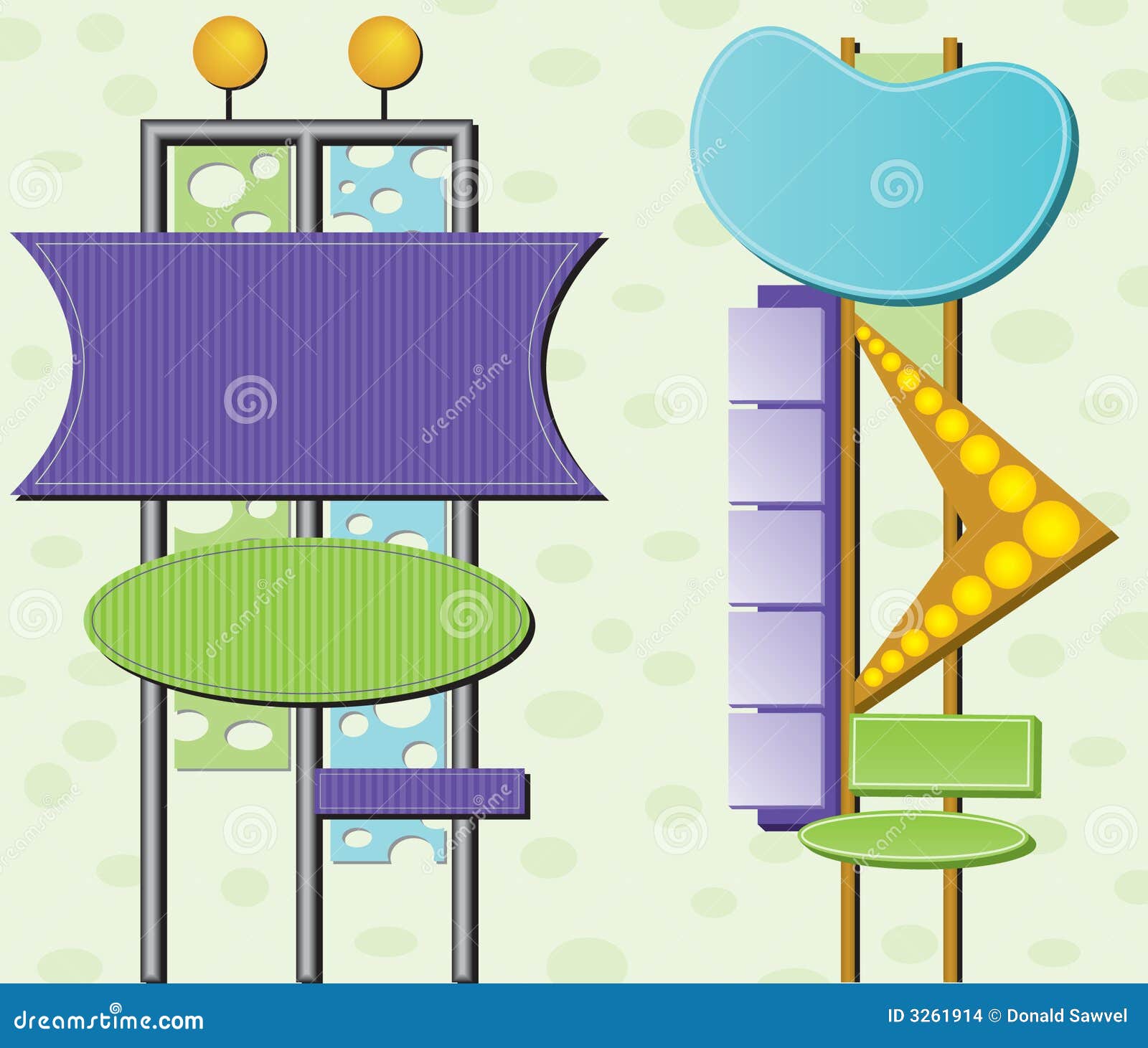 Two Retro Advertising Signs Stock Vector - Illustration of billboard ...