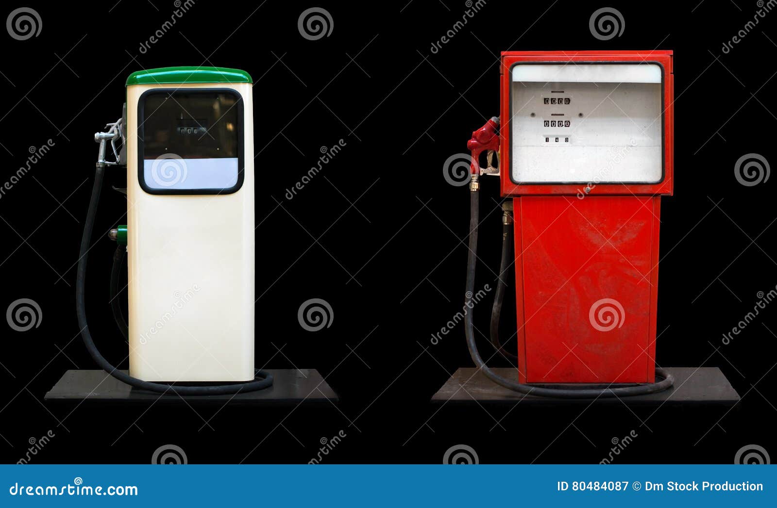 Two retro gas stations. stock image. Image of history - 80484087
