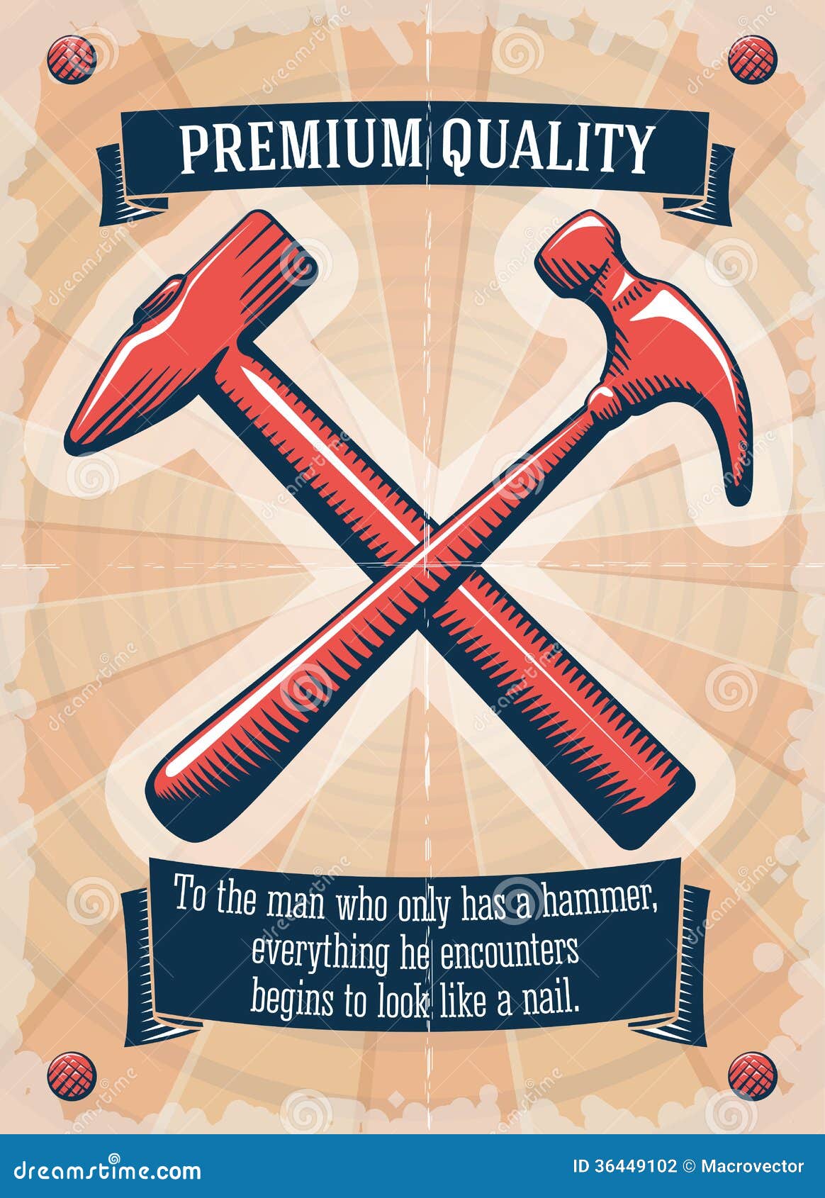 Two Retro Hammers Tool Shop Poster Stock Vector - Illustration of ...