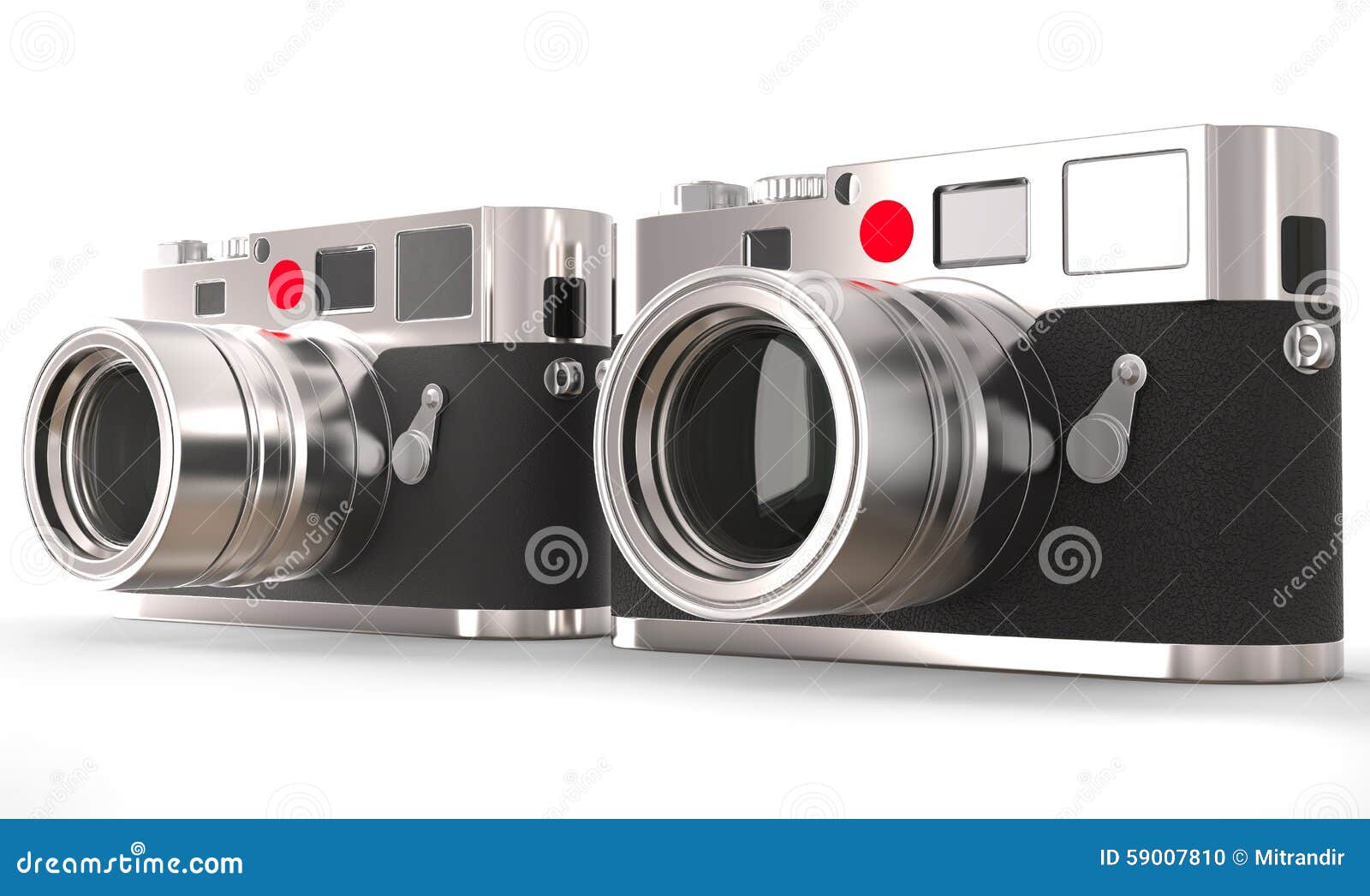 Two Retro Looking Photo Cameras Stock Illustration - Illustration of ...