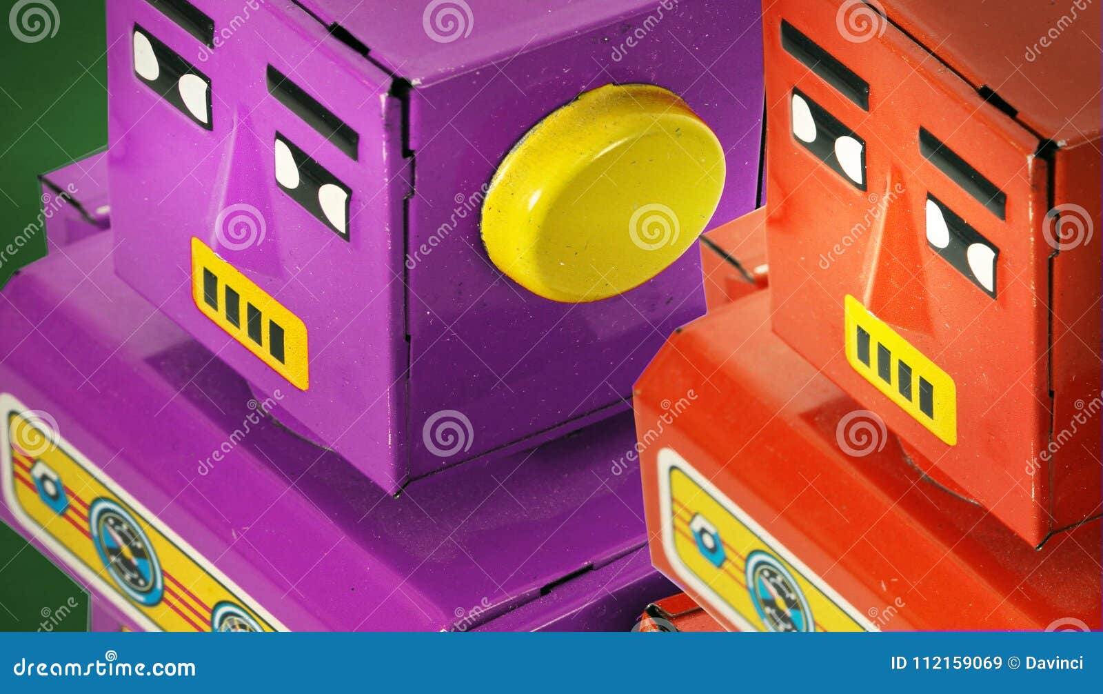 Two retro robots stock image. Image of looking, motivation - 112159069
