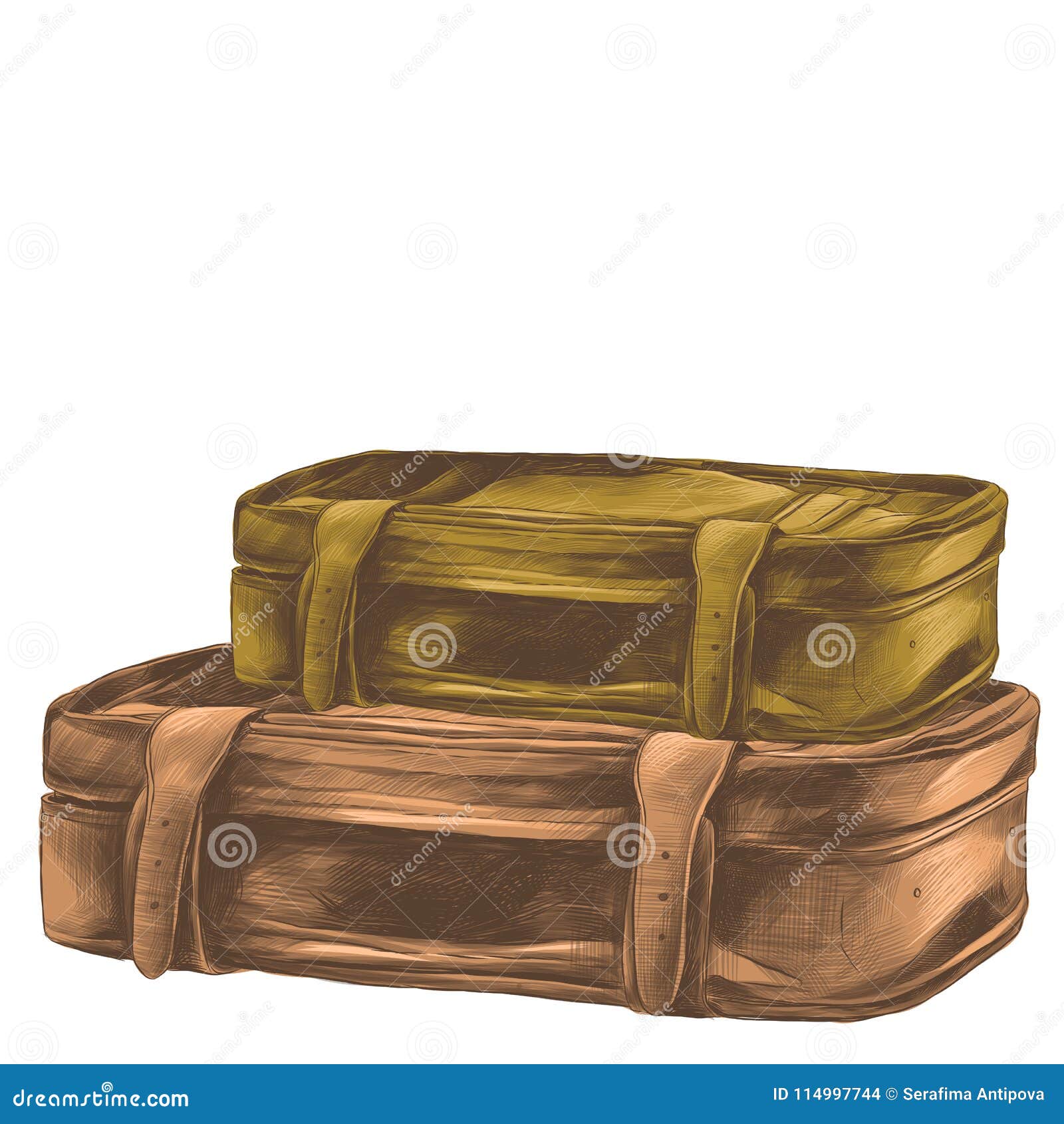 Two retro suitcases stock vector. Illustration of transportation ...