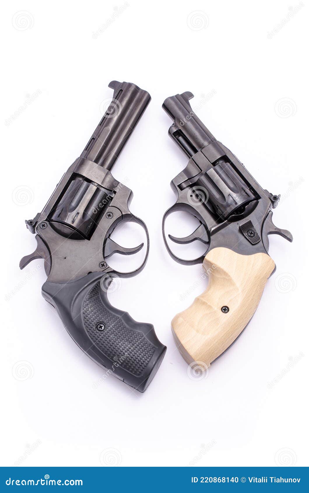 Two Revolvers with Gun Drums Isolated on White Stock Photo - Image of ...